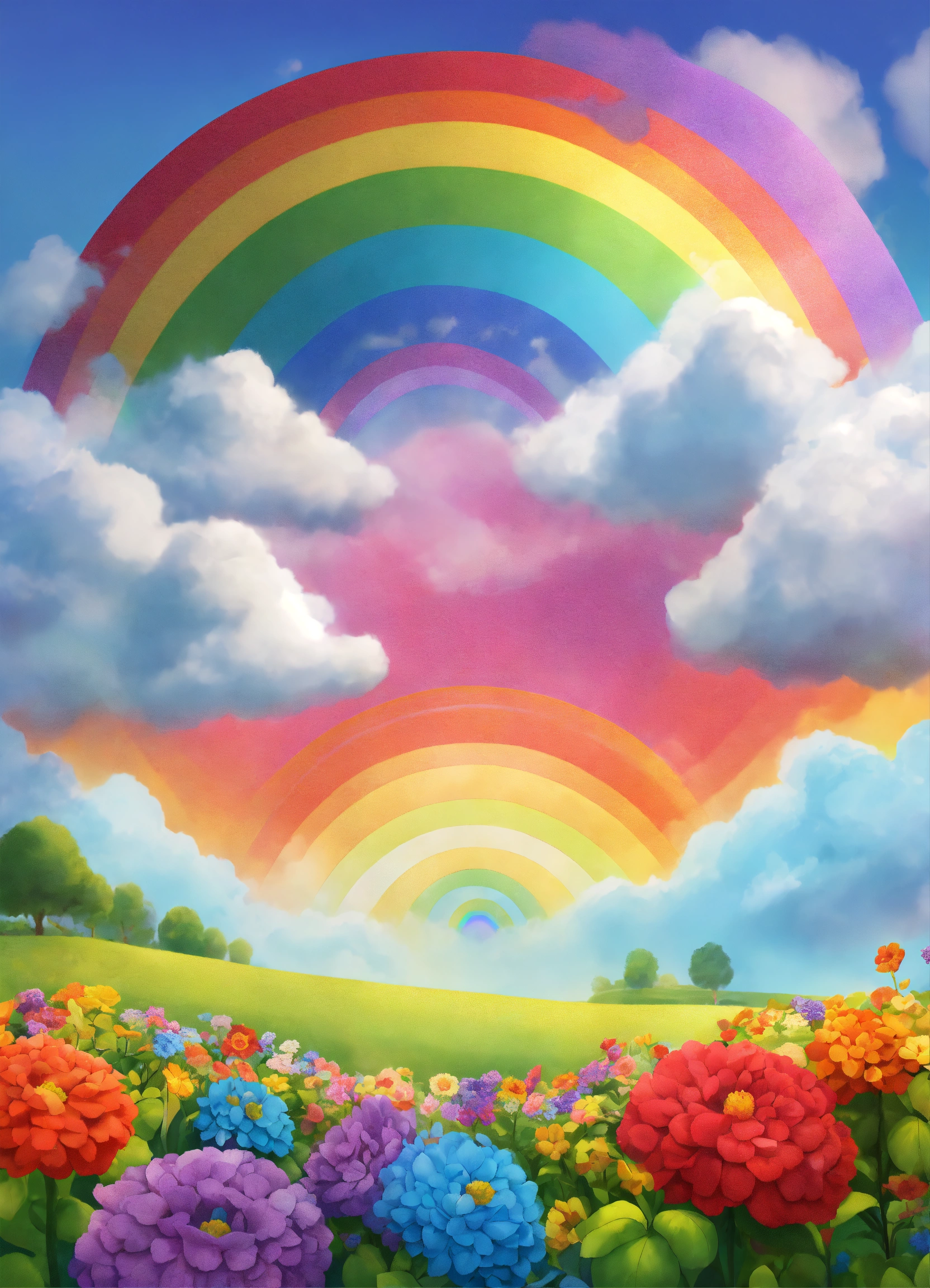 Lexica - Create a cartoon, looking cloud, cloud cloud barfing a rainbow ...