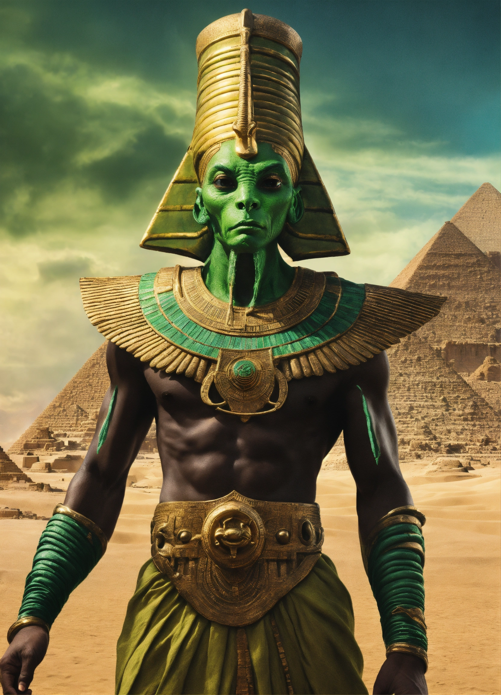 Lexica - Portrait a black and green alien monster dressed like a ...