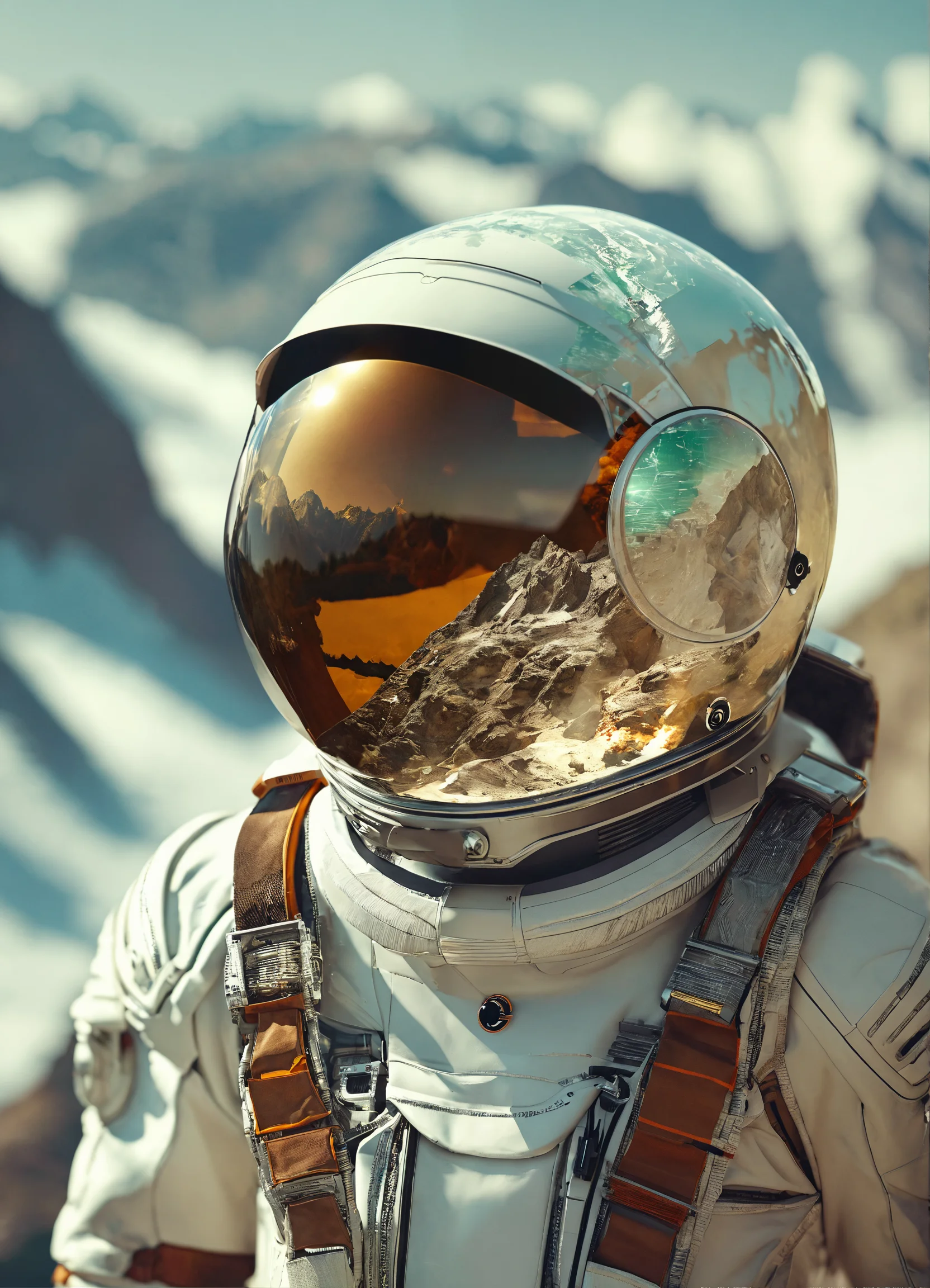 Lexica - Transparent glass Helmet. Man on the moon in a futuristic ...