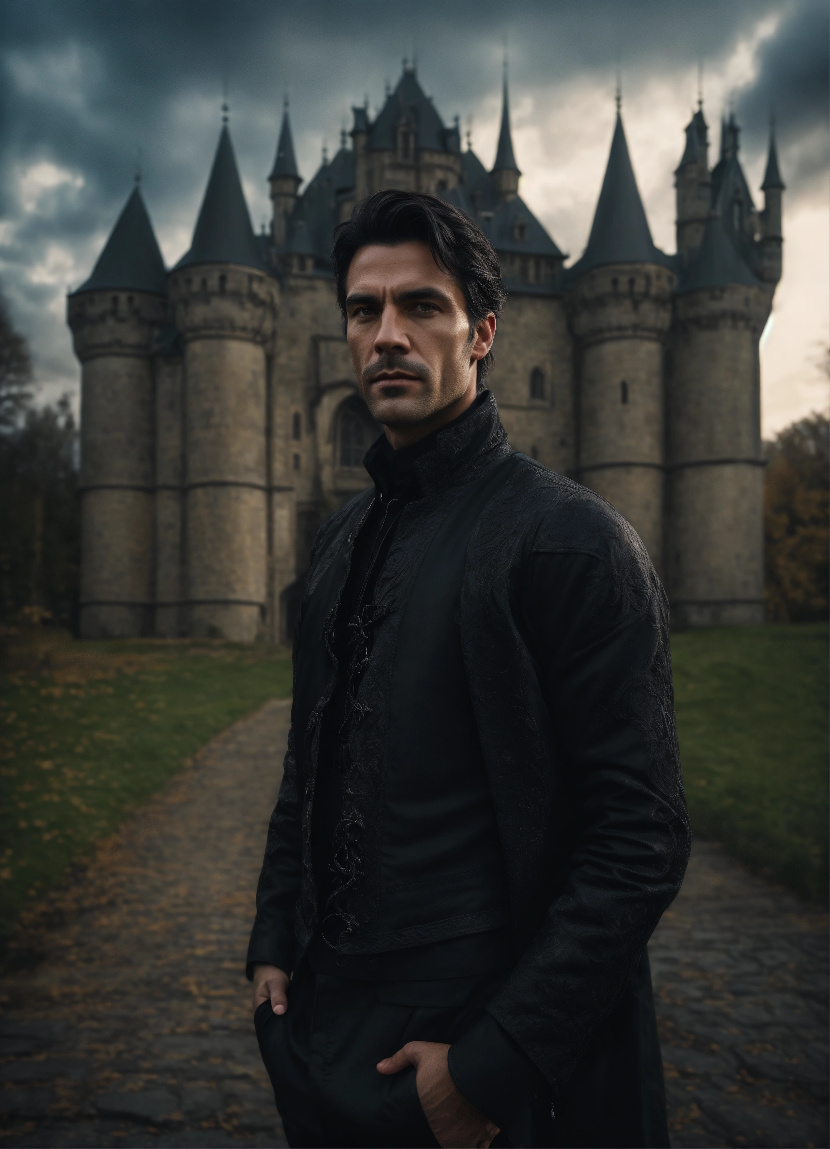 Lexica - Portrait of a strong handsome dark haired European man ...