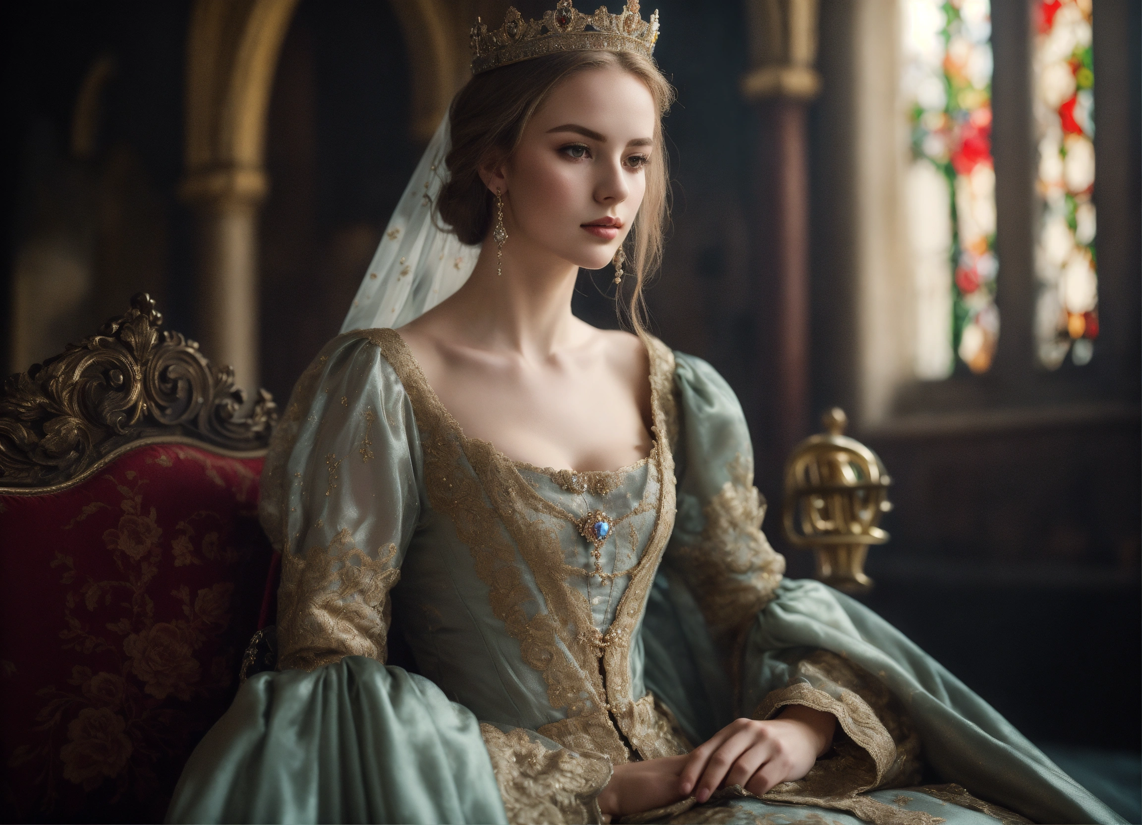 Lexica - Fine art portrait photography, medieval setting, full body ...