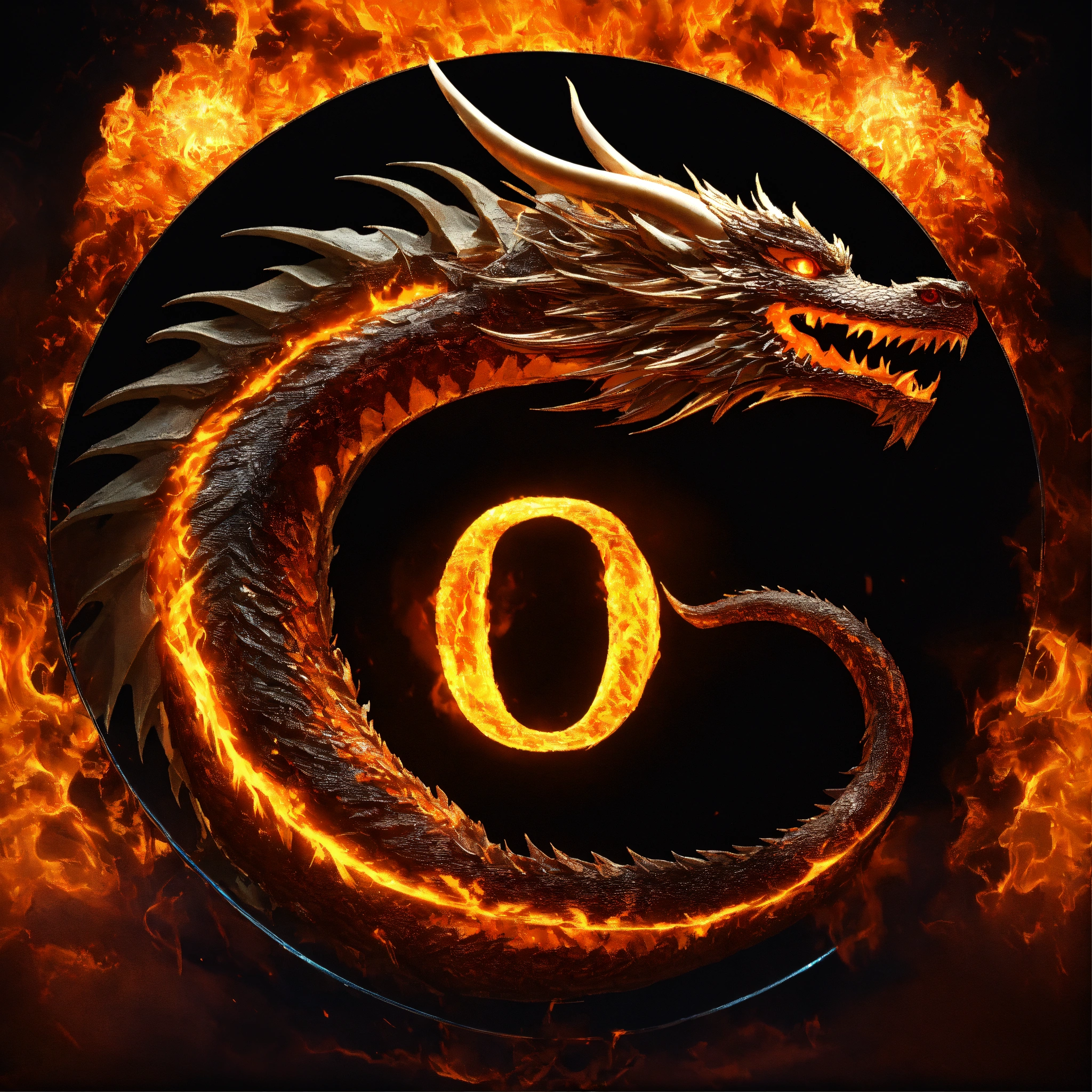 Lexica - A loop of fire in the shape of the letter, "O," enveloping a ...