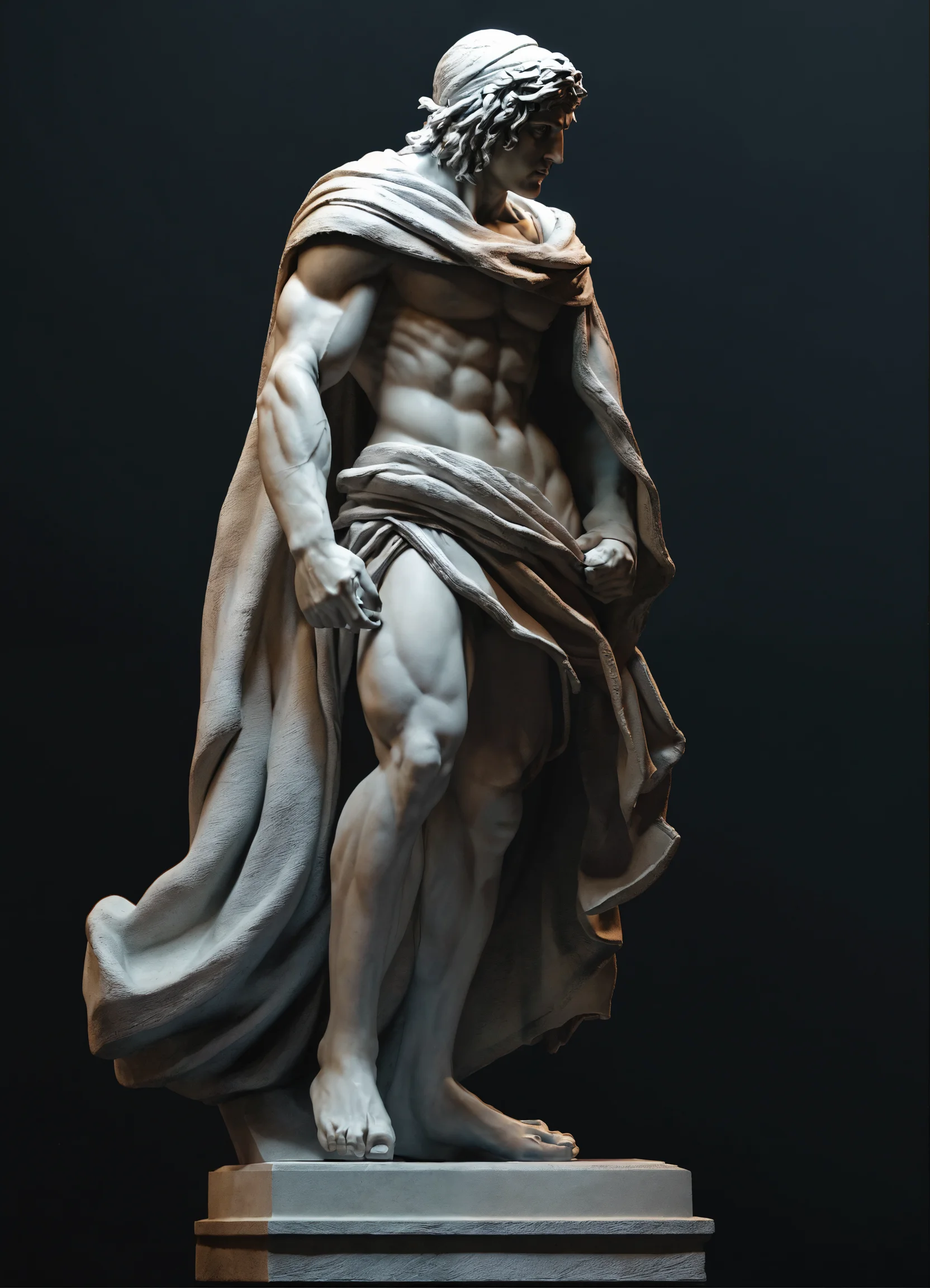 Lexica - Simple muscular greek god statue with middelparting hair with ...