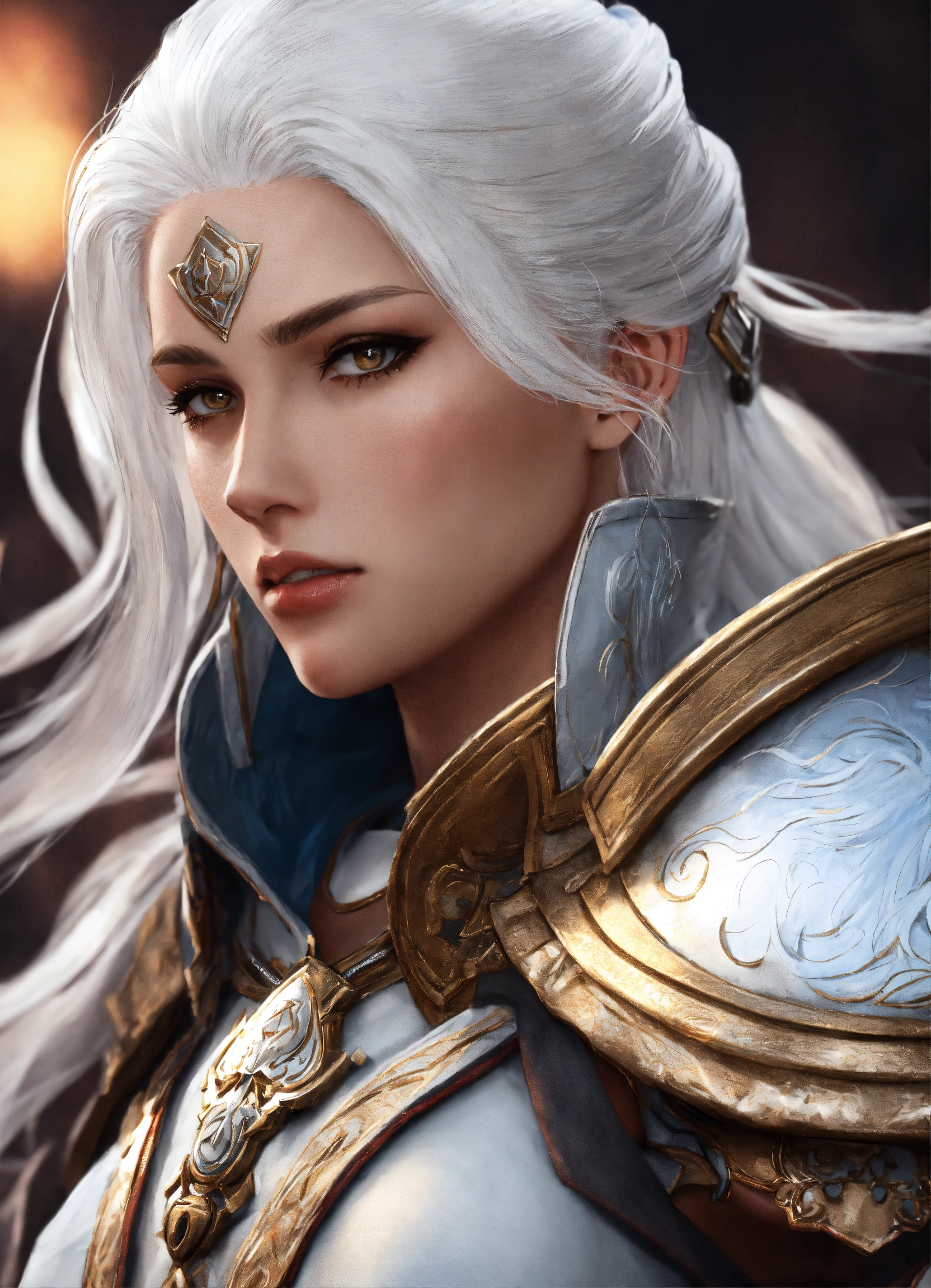 Lexica - White hair warrior 4k