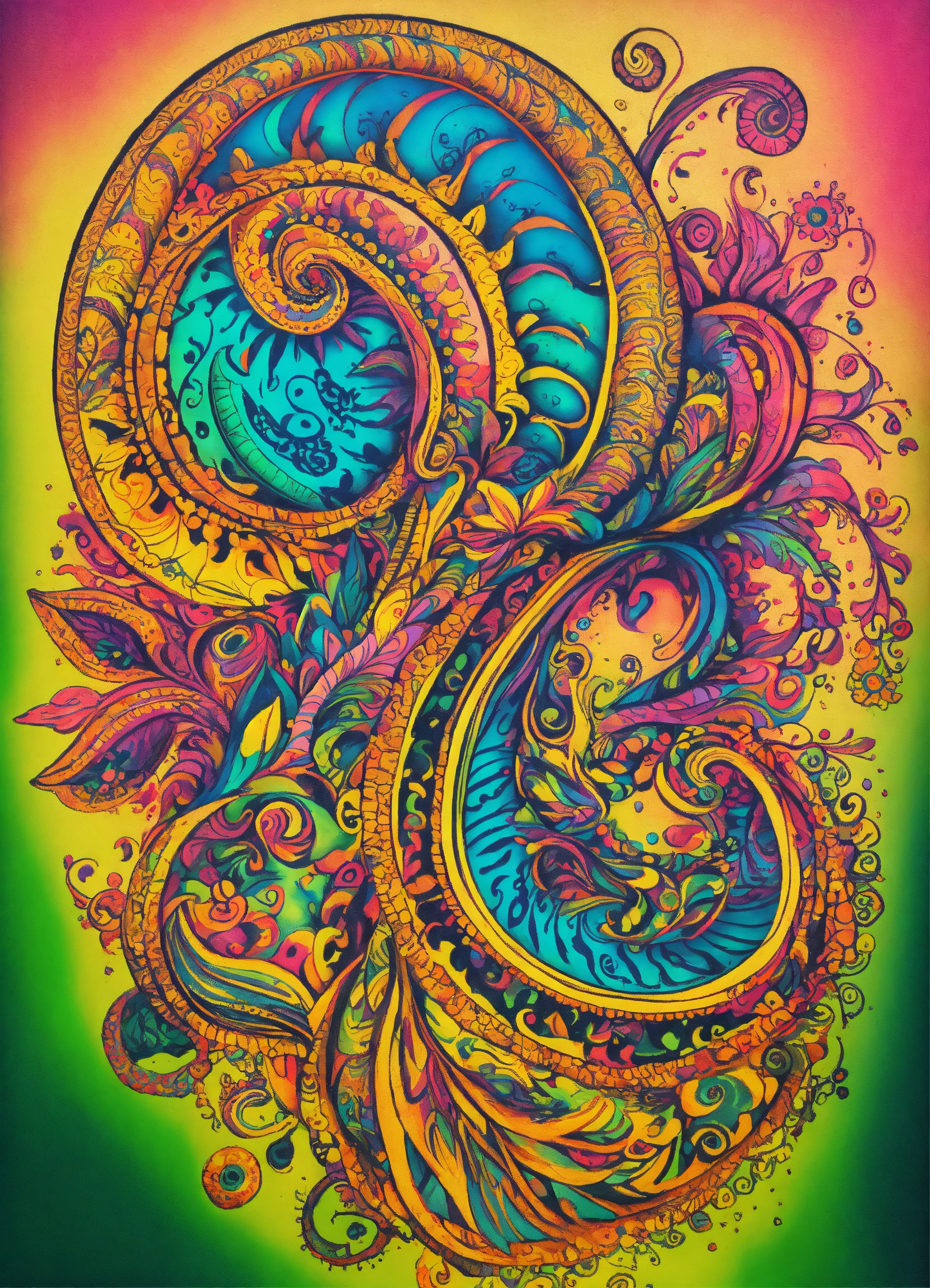 Lexica - Tattoo style INK DRAWING MYSTICAL and magical paisley pattern ...
