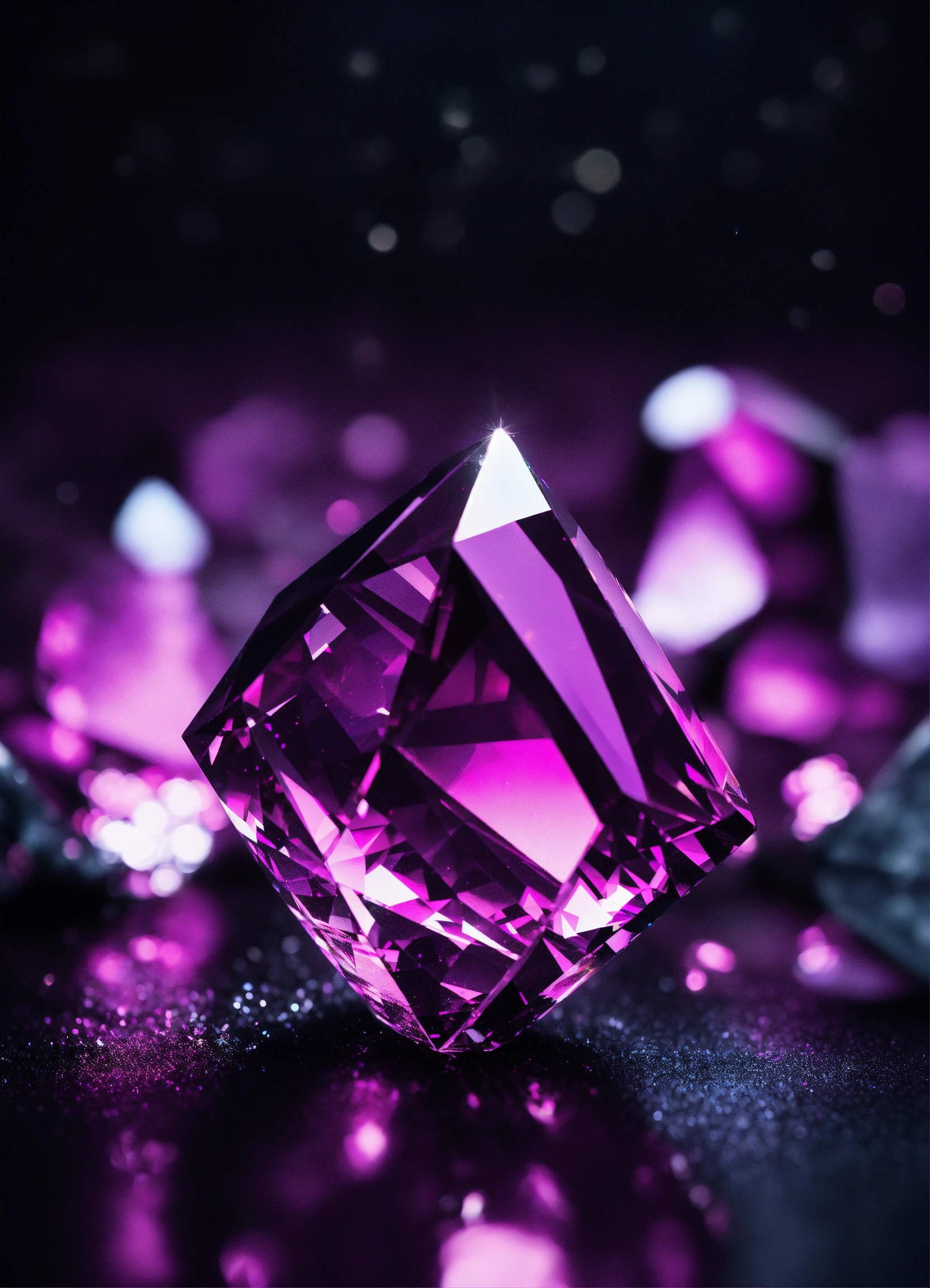Lexica - Hyper realistic purple opaque sparkling crystals in air with ...