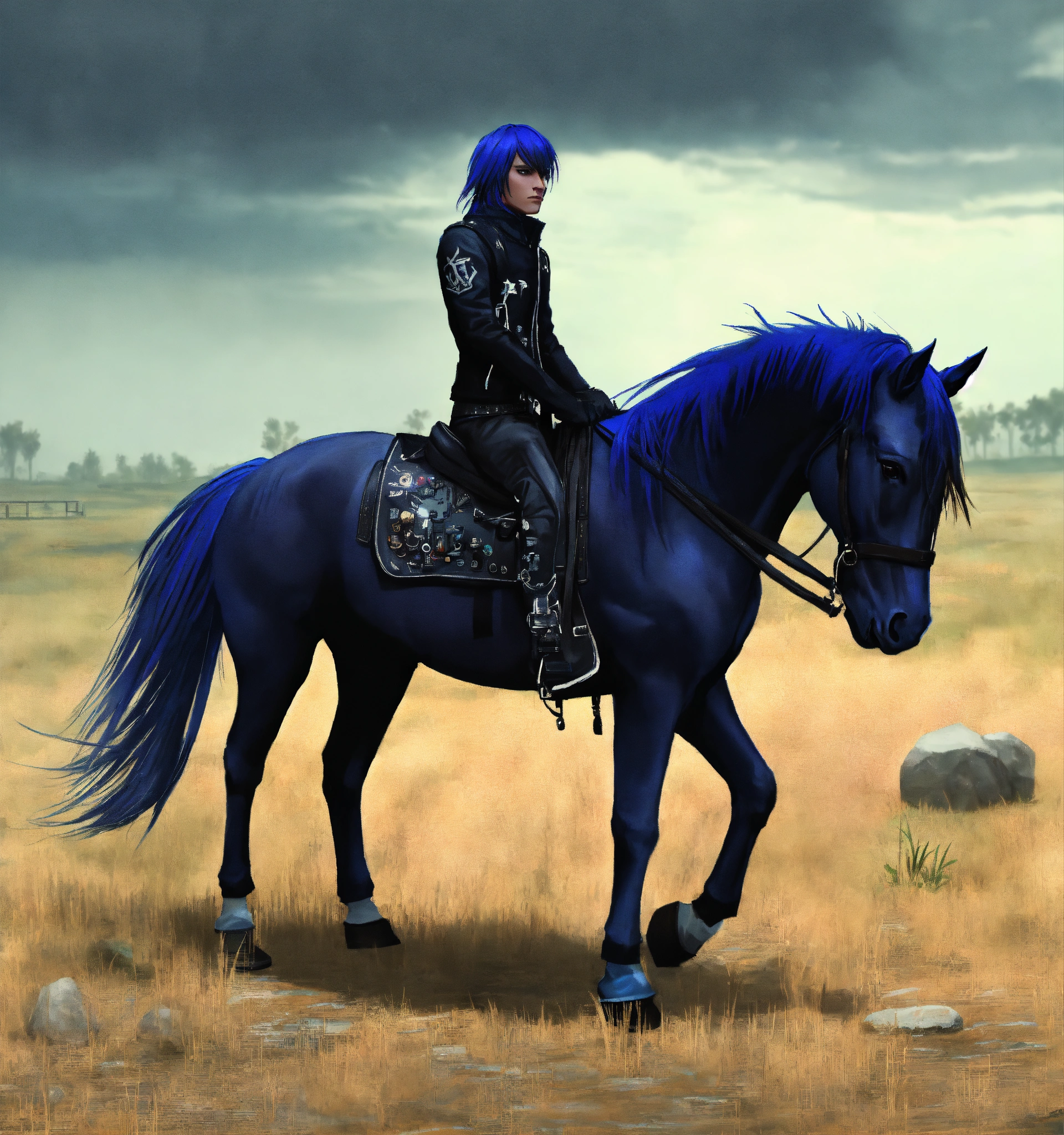 Lexica - Game character horse cartoonish realistic emo rock evil emo horse