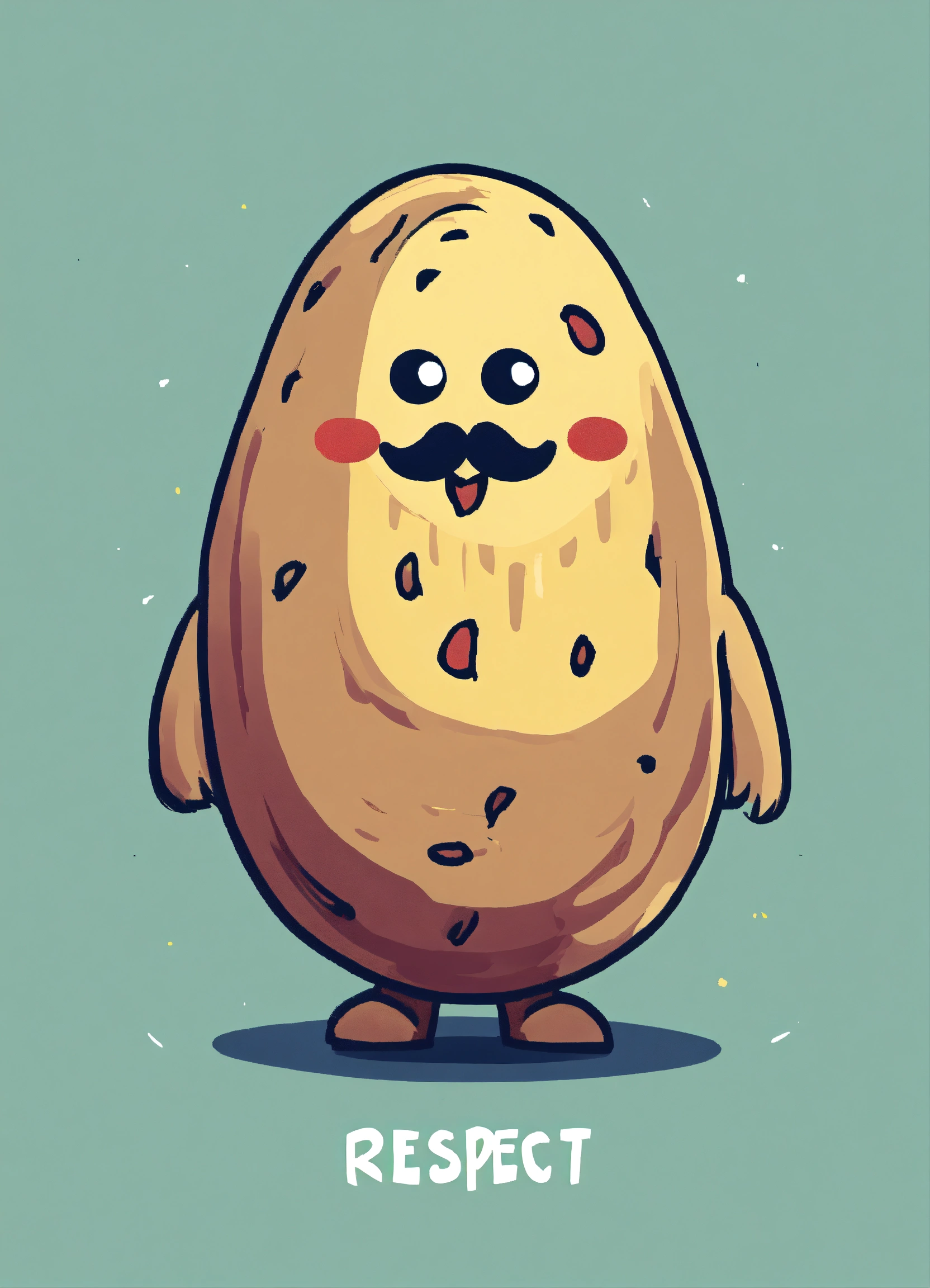 Lexica - A simple abstract cute dad potato standing upright with text ...