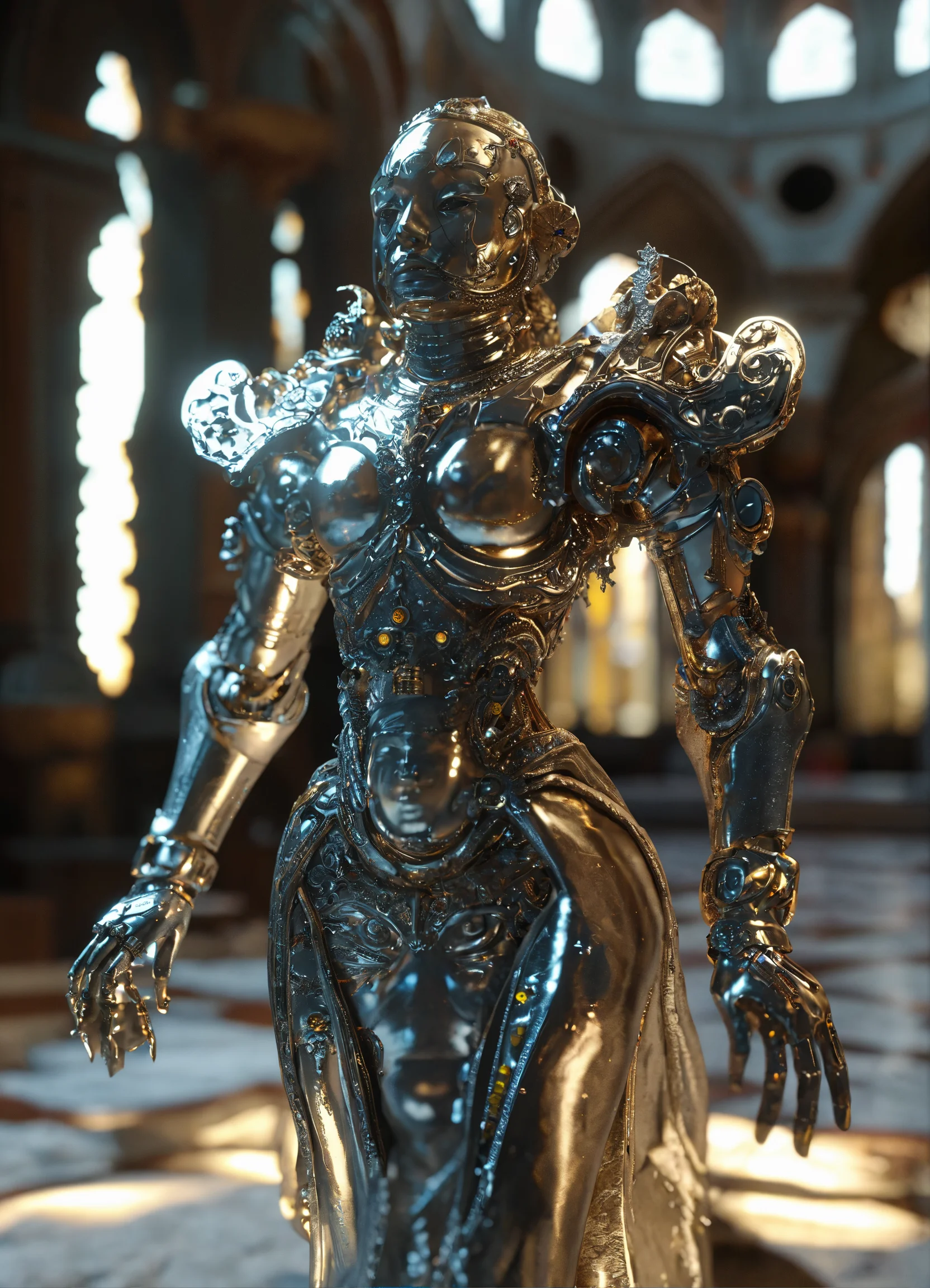 Lexica - Automated divinity, silver, magnificent, 8K resolution, Blender