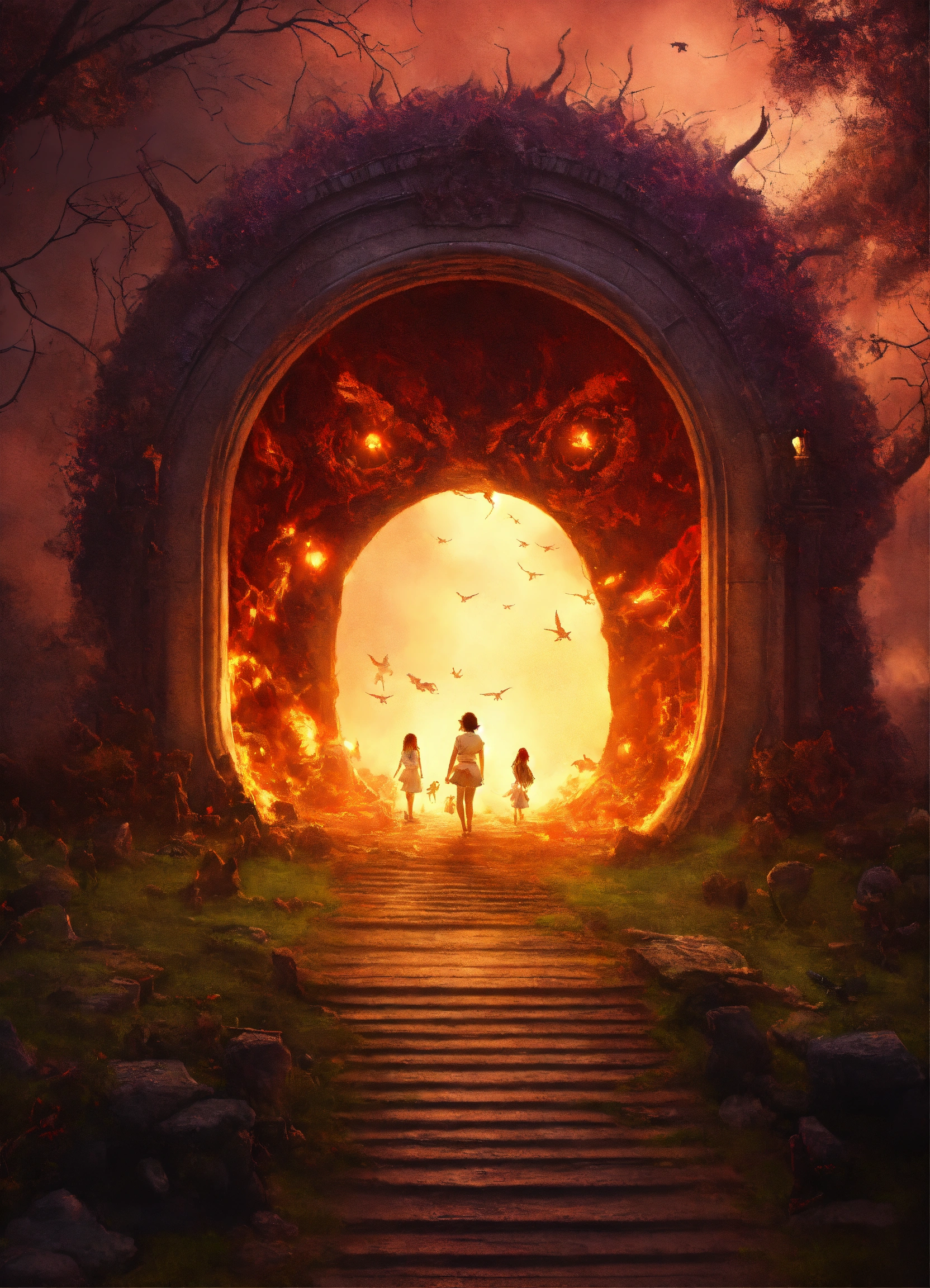 Lexica - Fairies and demons and zombies crossing a portal to earth, scary