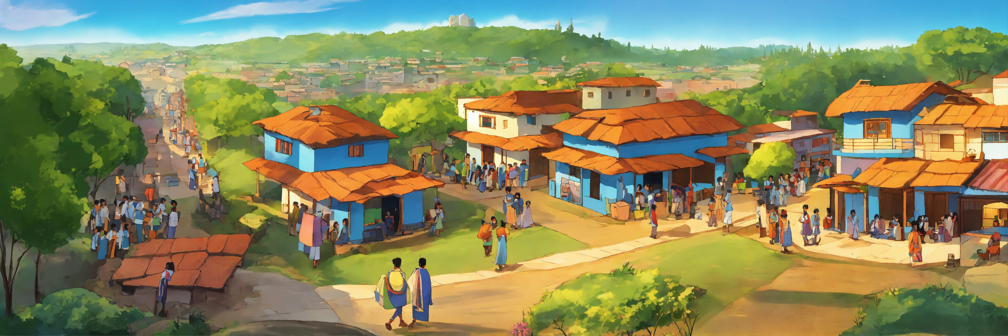 Lexica - A visual representation of the transformed village, with ...