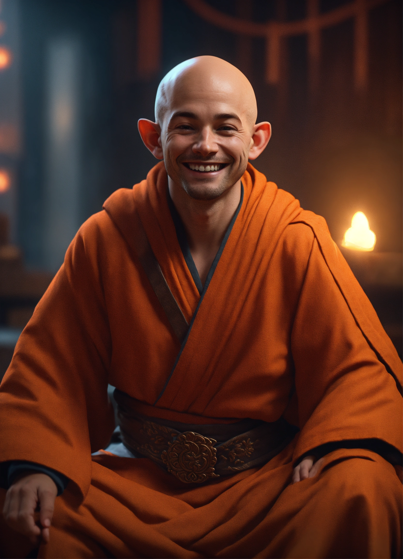 Lexica - Detailed skinny small male halfling grinning with mischievous ...