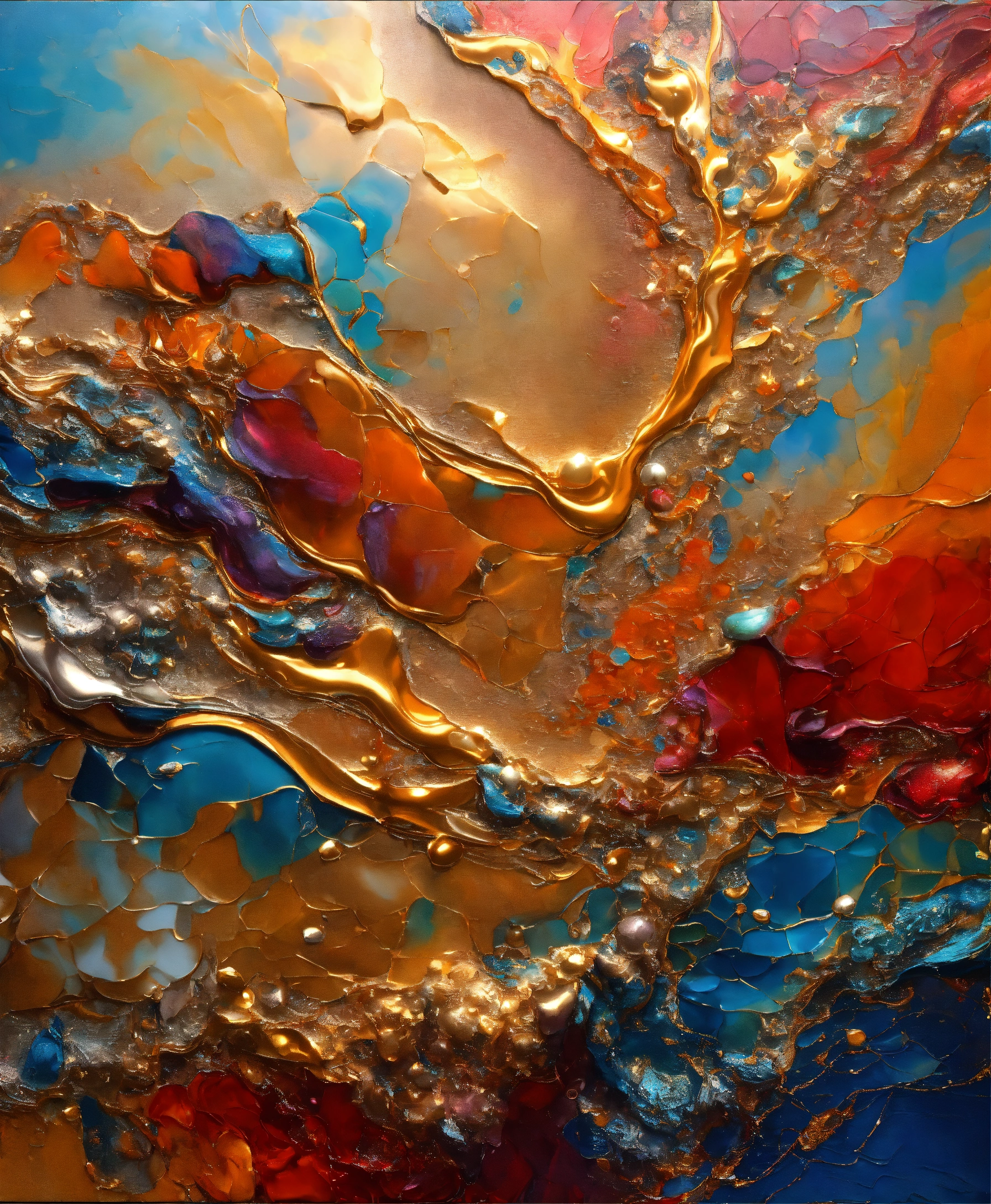 Lexica - Colorful abstract painting oil and water complex complicated ...