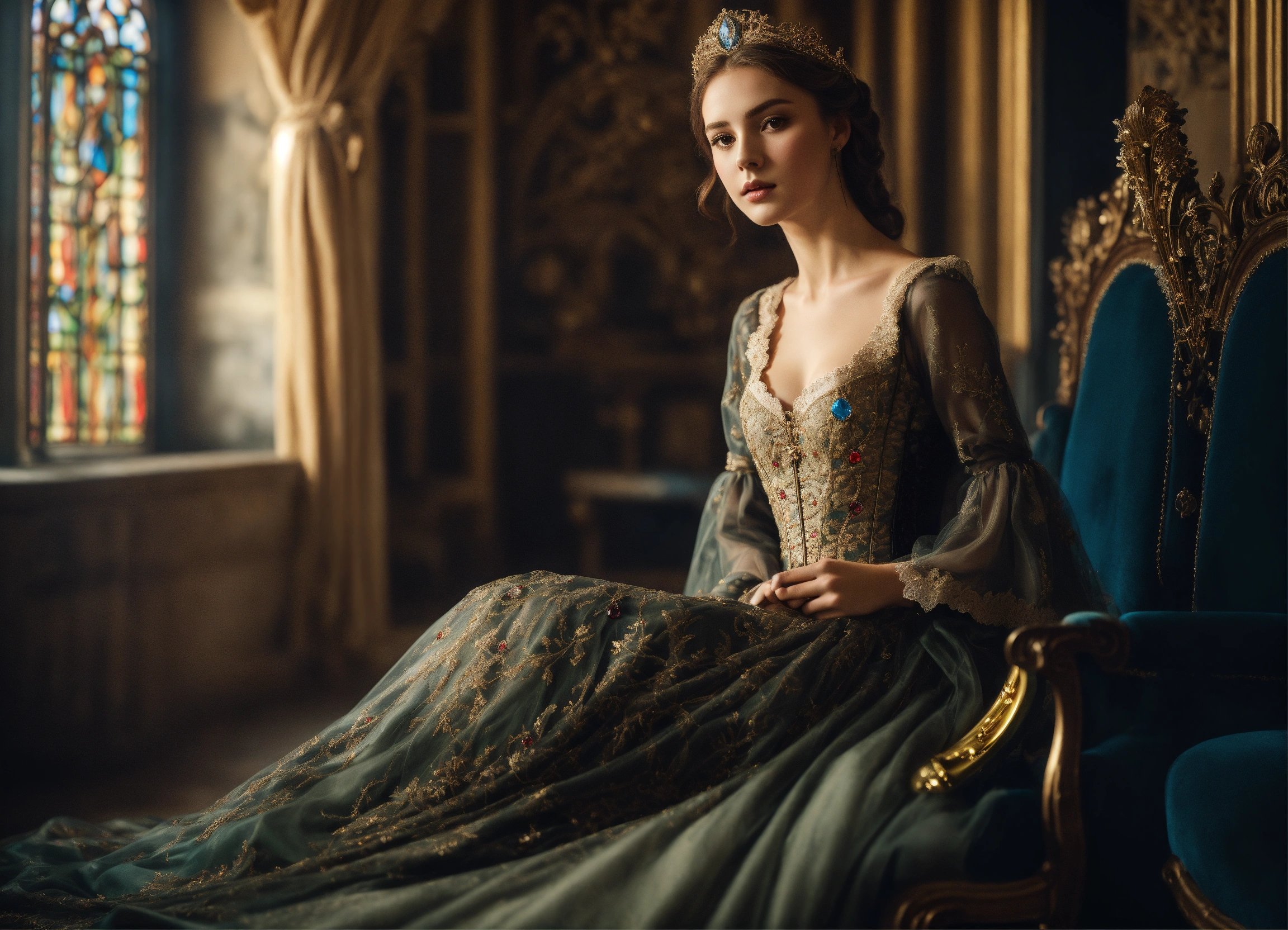 Lexica - Fine art portrait photography, medieval setting, full body ...