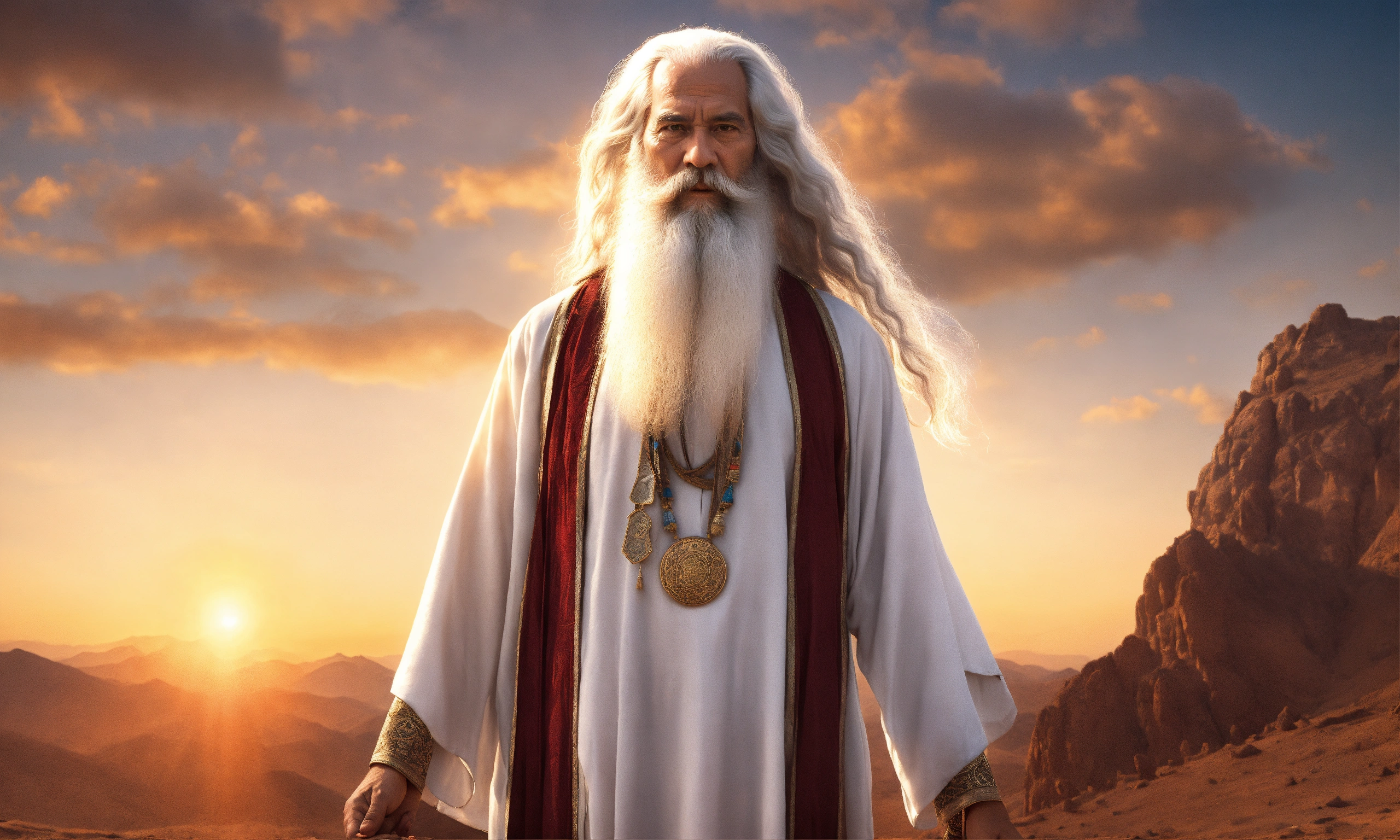 Lexica - At the foot of Mount Sinai, Hz. Moses stands, with his long ...