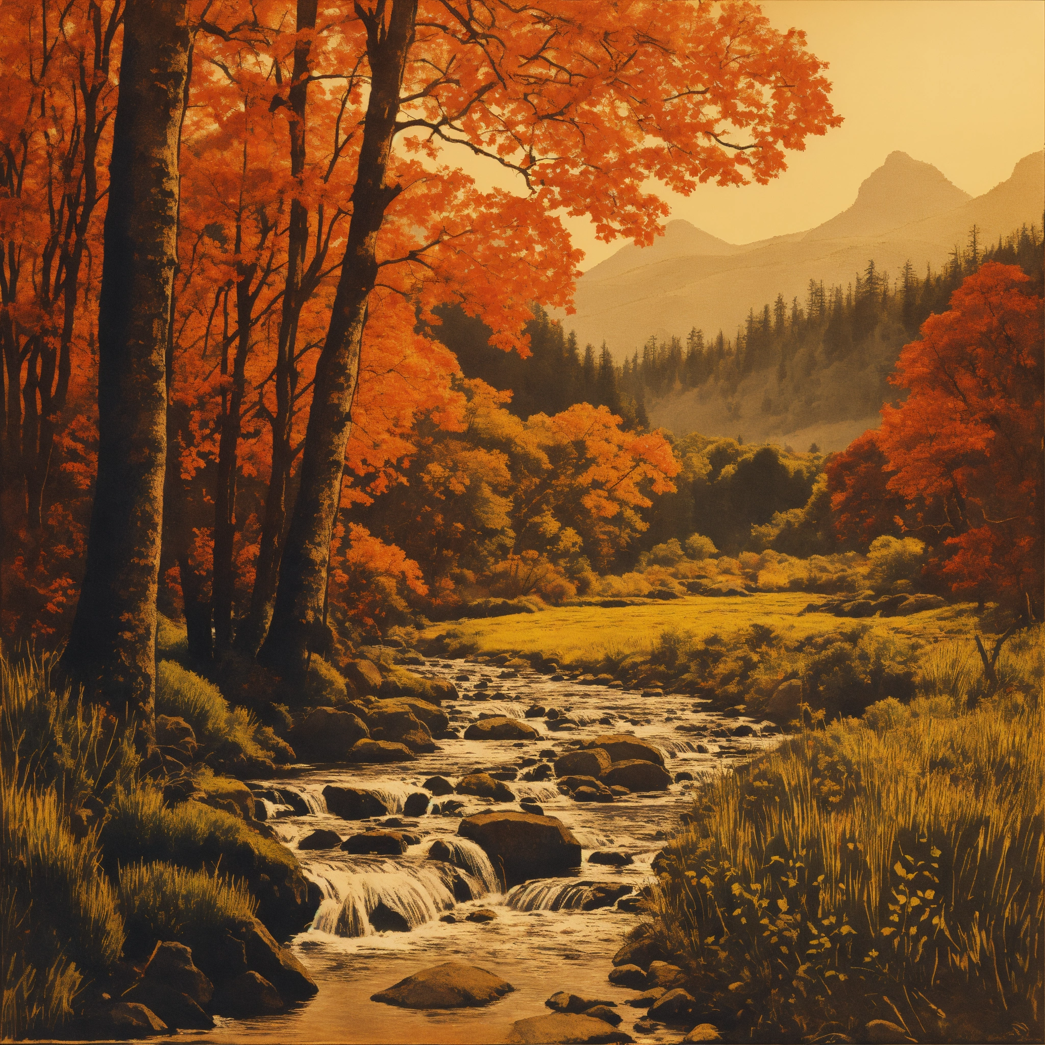 Lexica - In wood block etching style, in 3 colors The beauty and ...