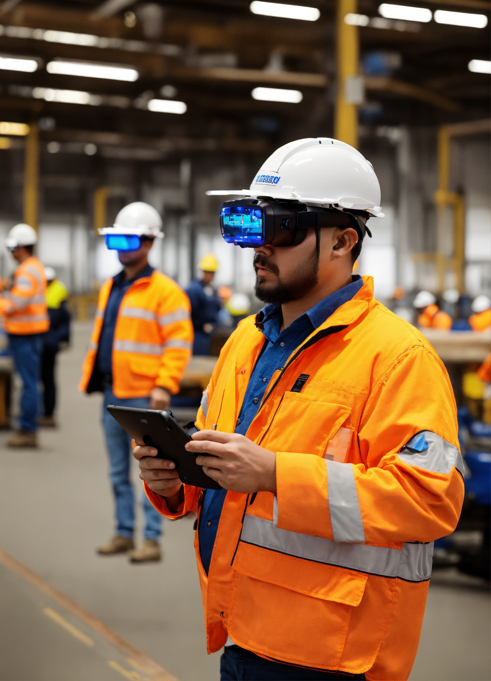 Lexica - "laborers using 3D augmented reality glasses for danger ...