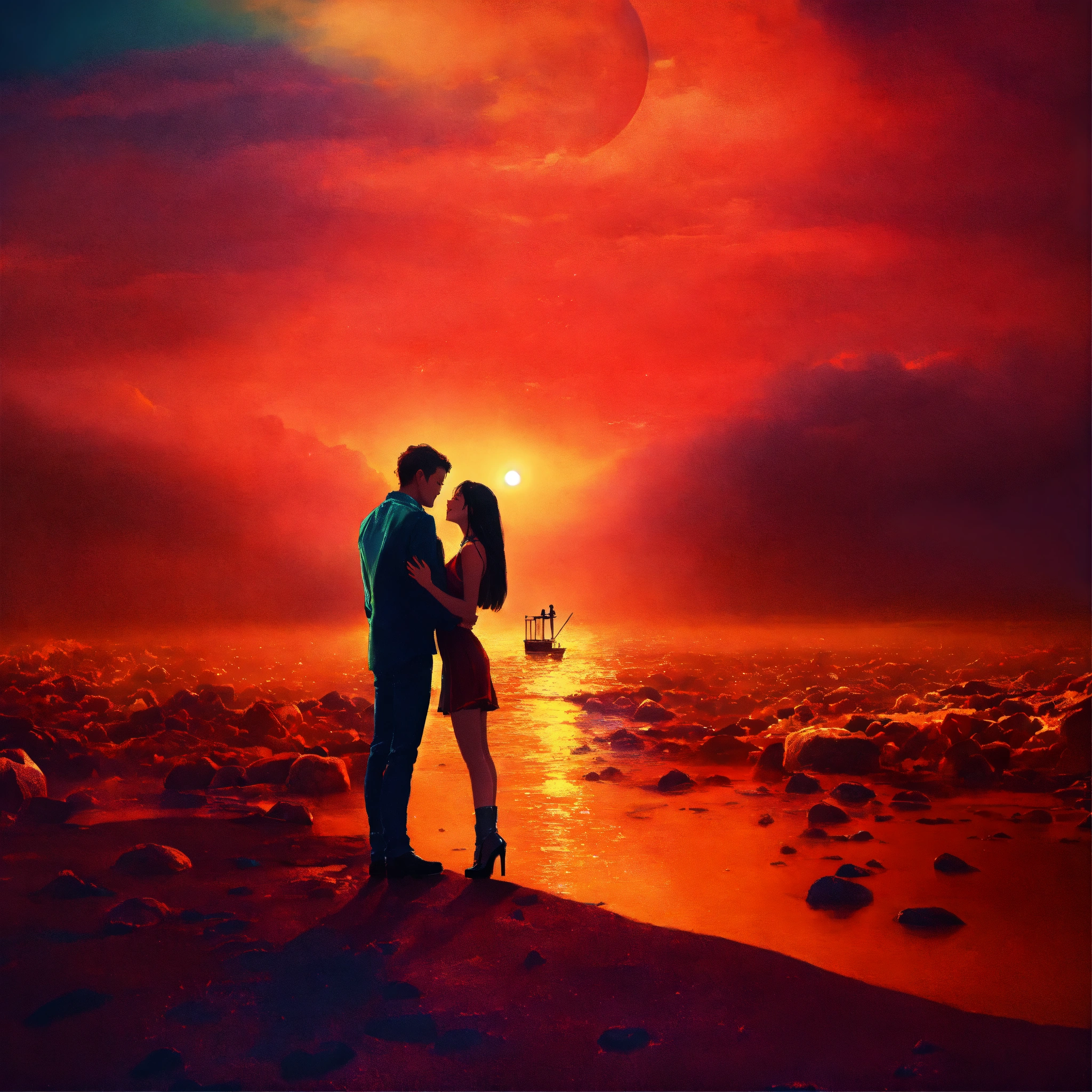 Lexica - Short girl and man lovers dawn music joy passion love ...