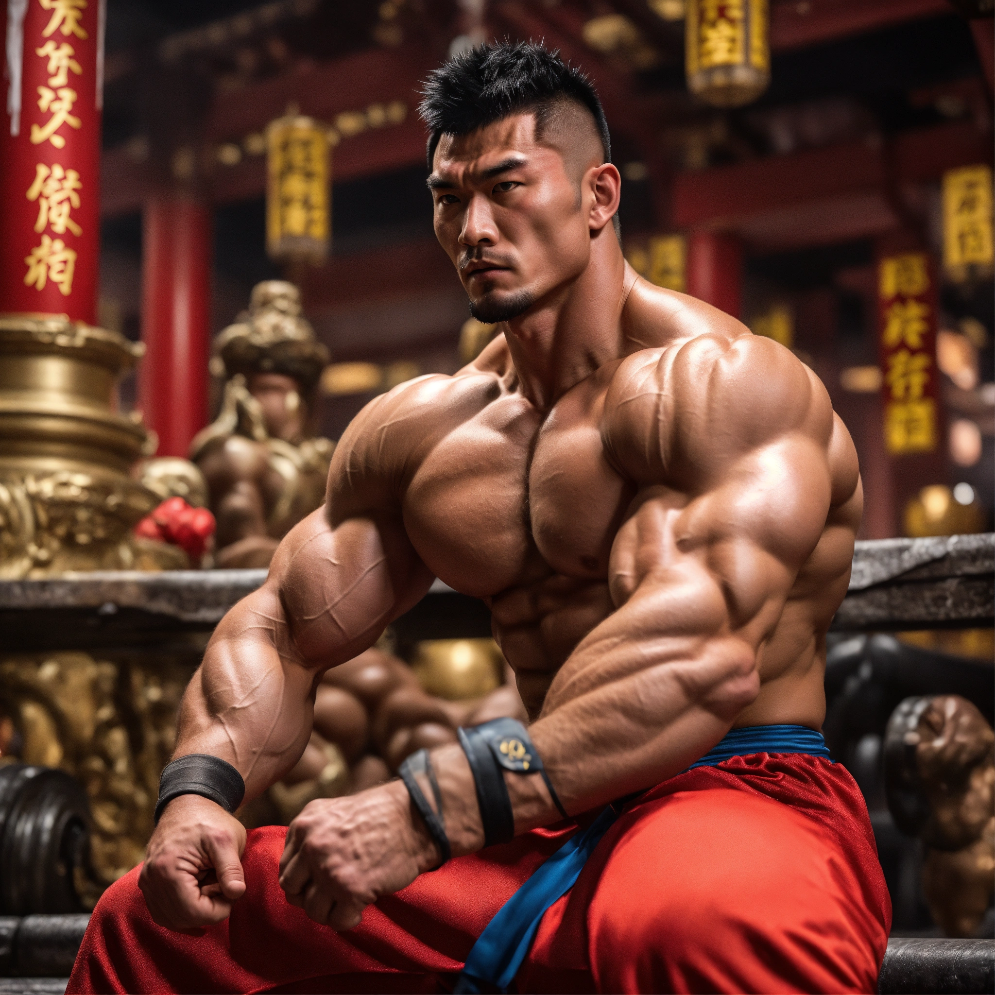 Lexica - 30-year-old hairy man with big muscles, Fei Long from Street ...