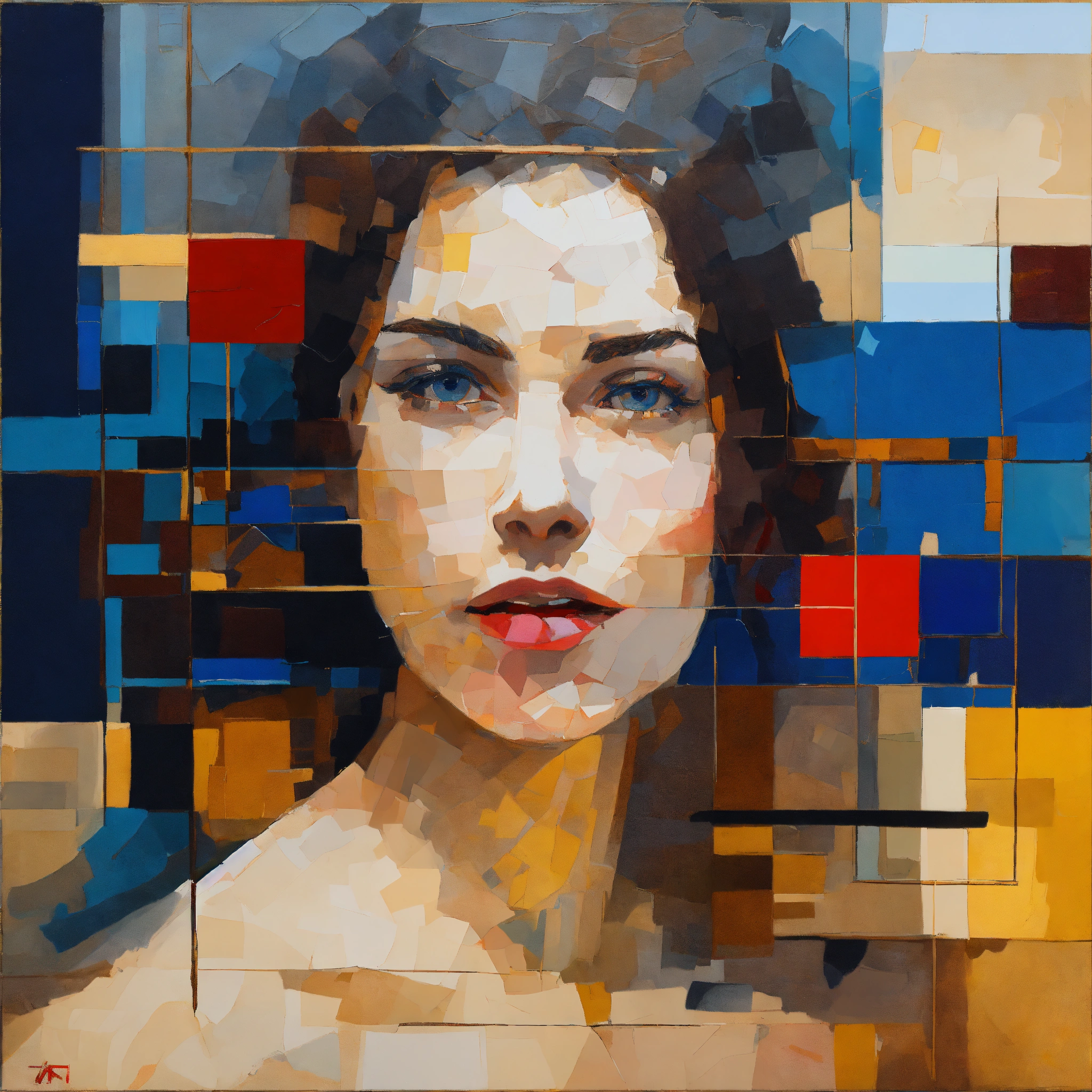 Lexica - Woman, abstract, oil painting, transparent, in style, generative art, recursive art ...