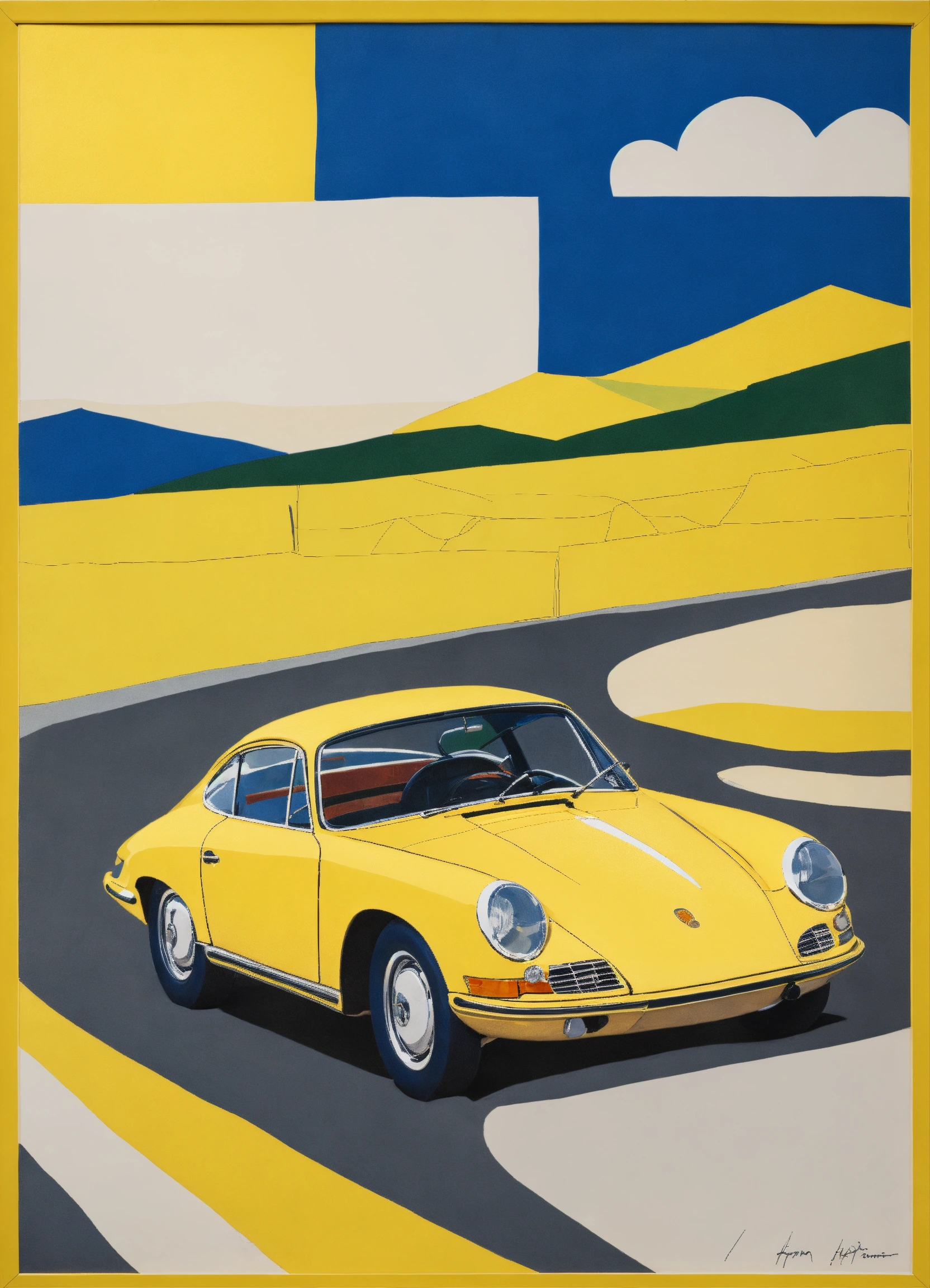 Lexica - Flat paper collage by Henri Matisse depicting a car like ...