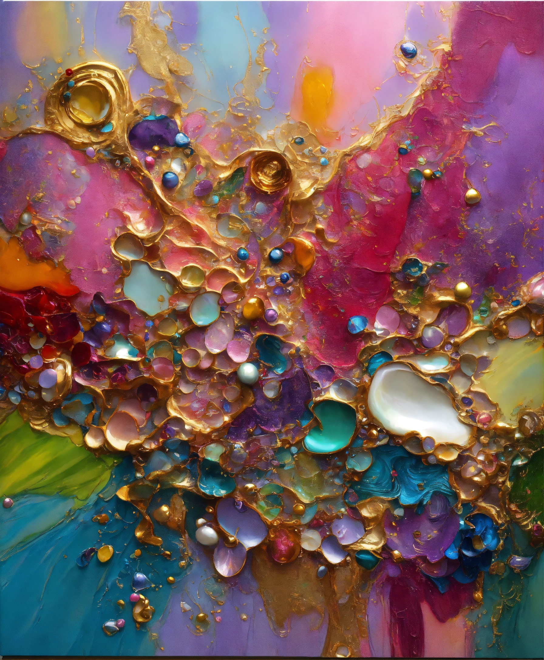 Lexica - Colorful abstract painting oil and water complex complicated ...