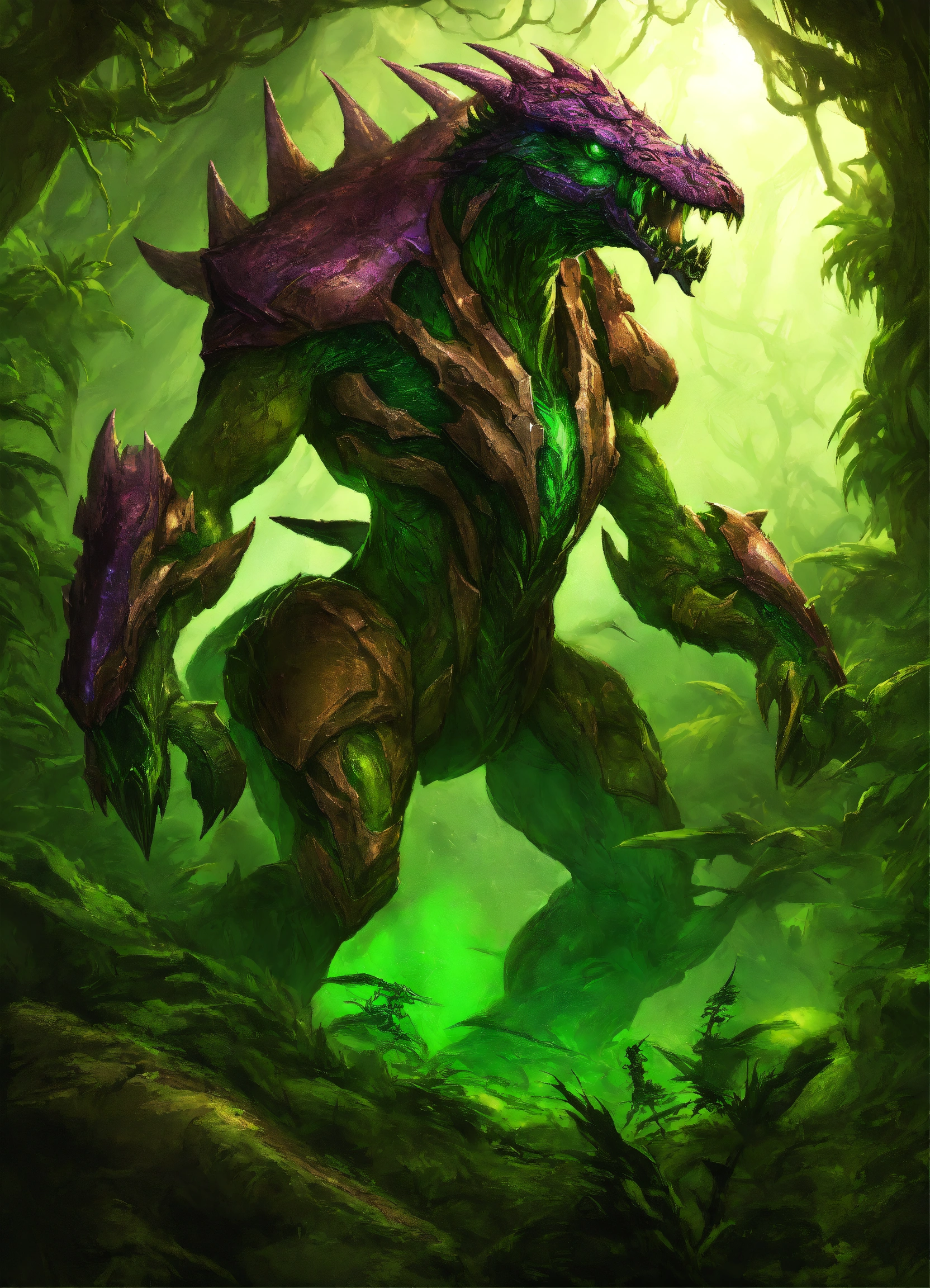 Lexica - Primal Zergling, starcraft primal zerg art, green jungle coloring