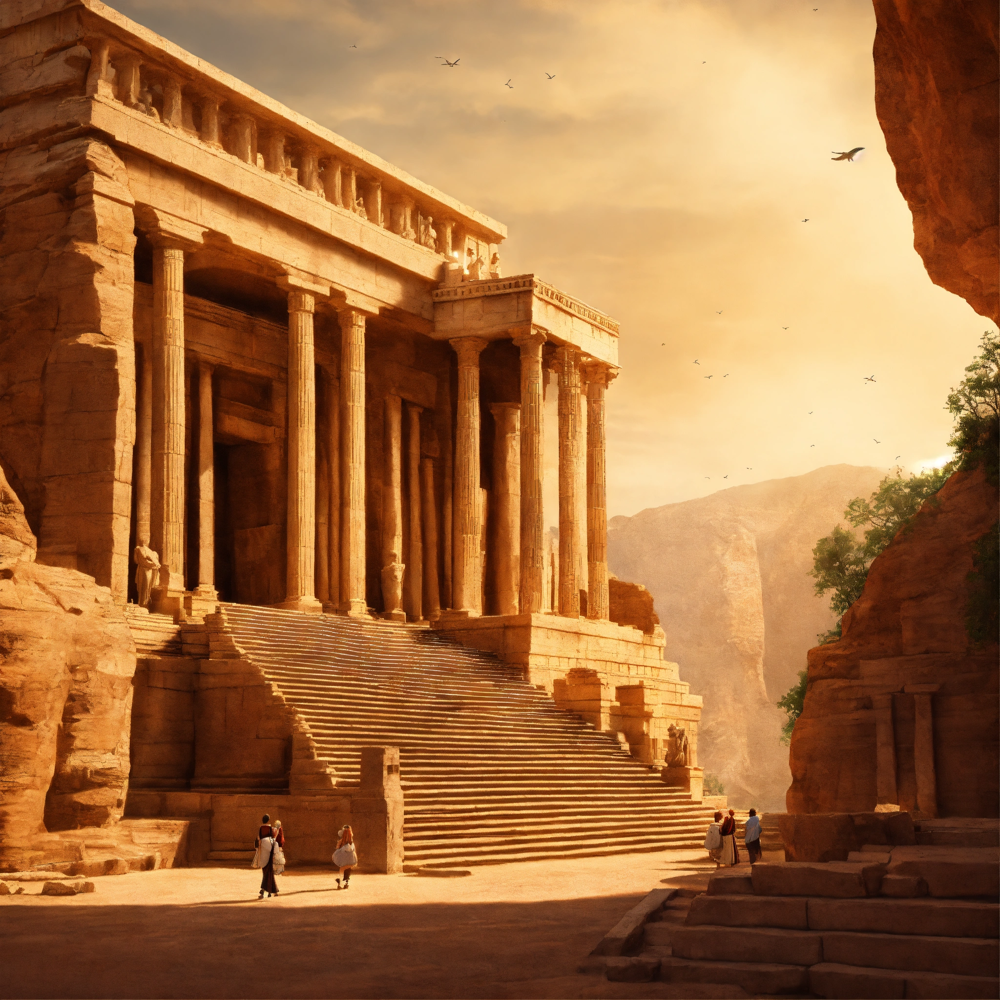 Lexica - Gigantic temple with statues inspired by ancient greece and ...