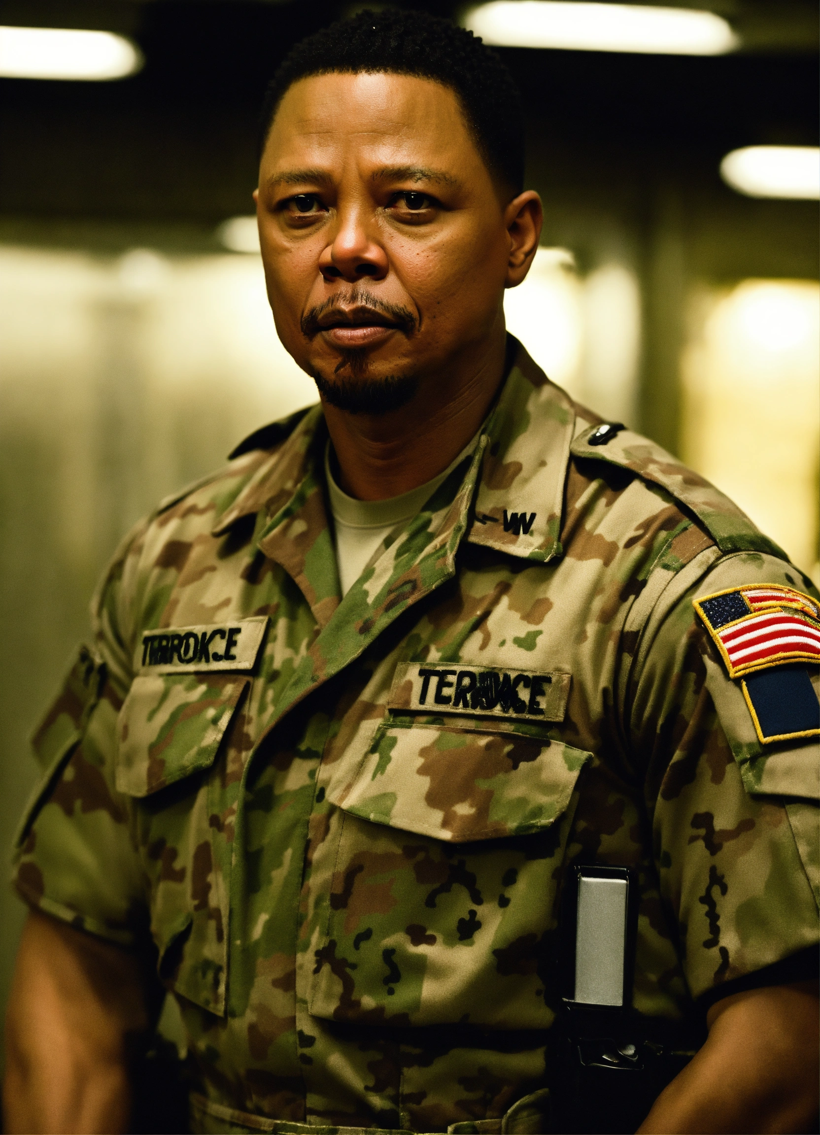 Lexica - (looking like Terrence Howard) 40 yo man, serious, worried ...