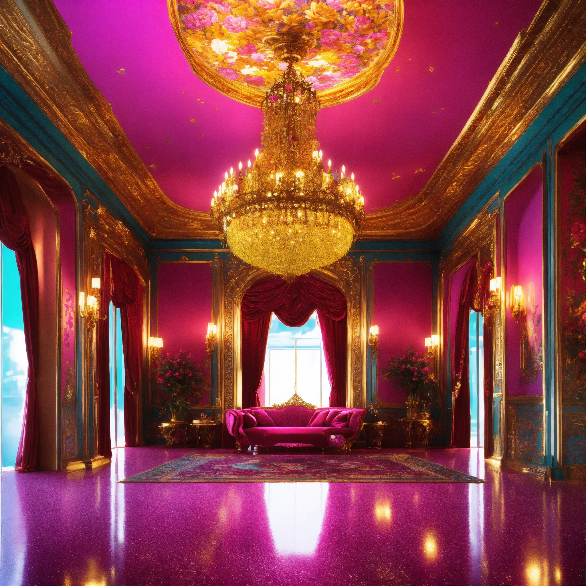 Lexica - Futuristic beautiful French mansion interior living room ...