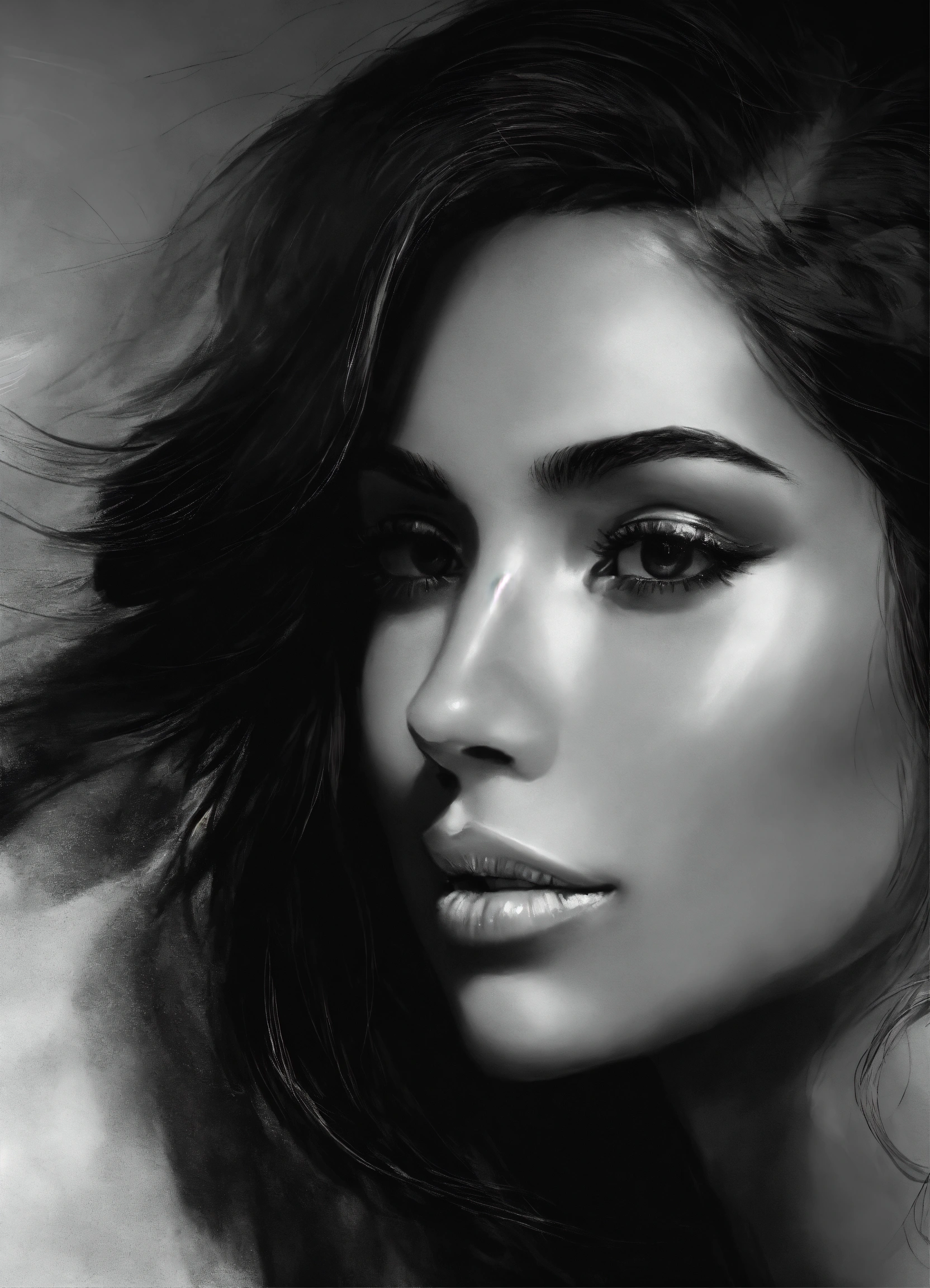Lexica - Beautiful Hispanic woman face, side profile, high contrast ...