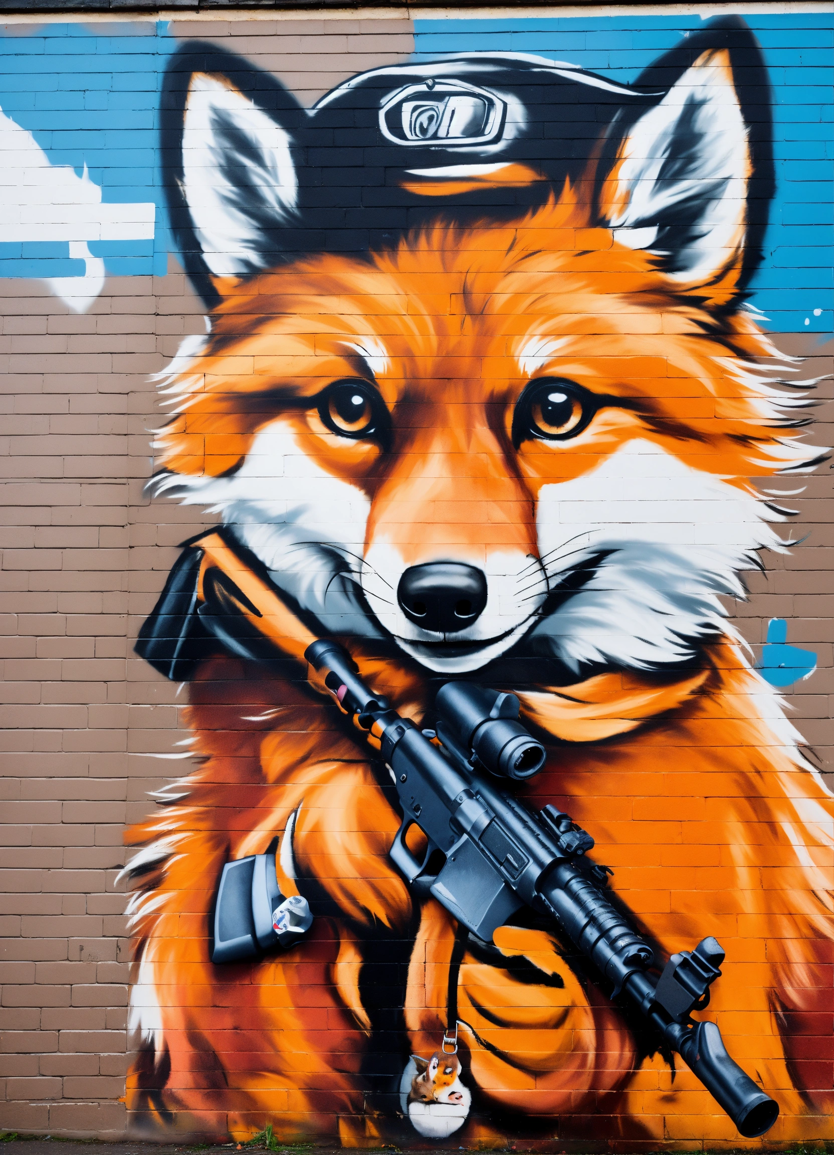 Lexica - Spray painted Graffiti Mural on a wall on the side of a ...
