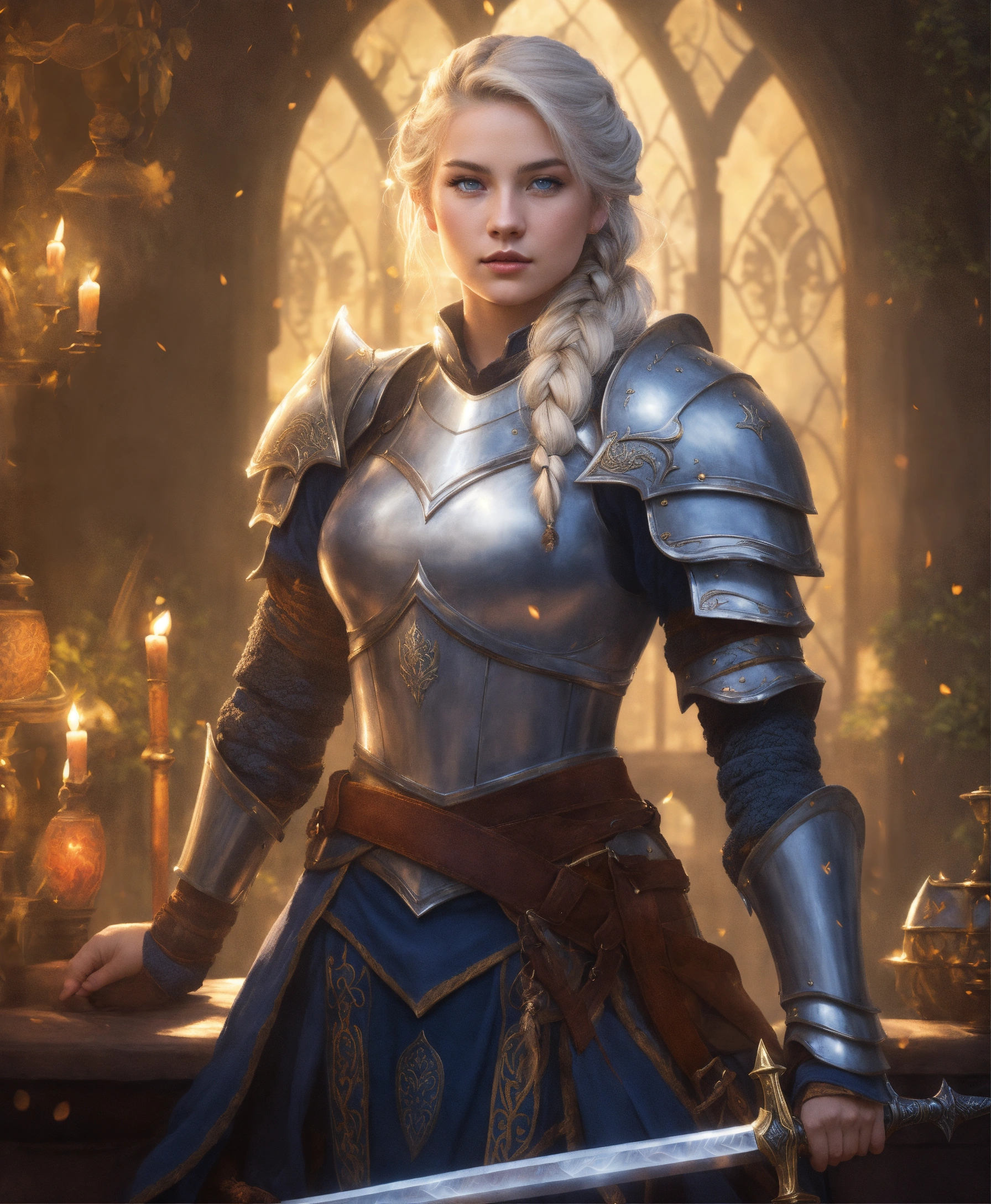 Lexica - A female human paladin, 22 years old, plump, oval-shaped face ...