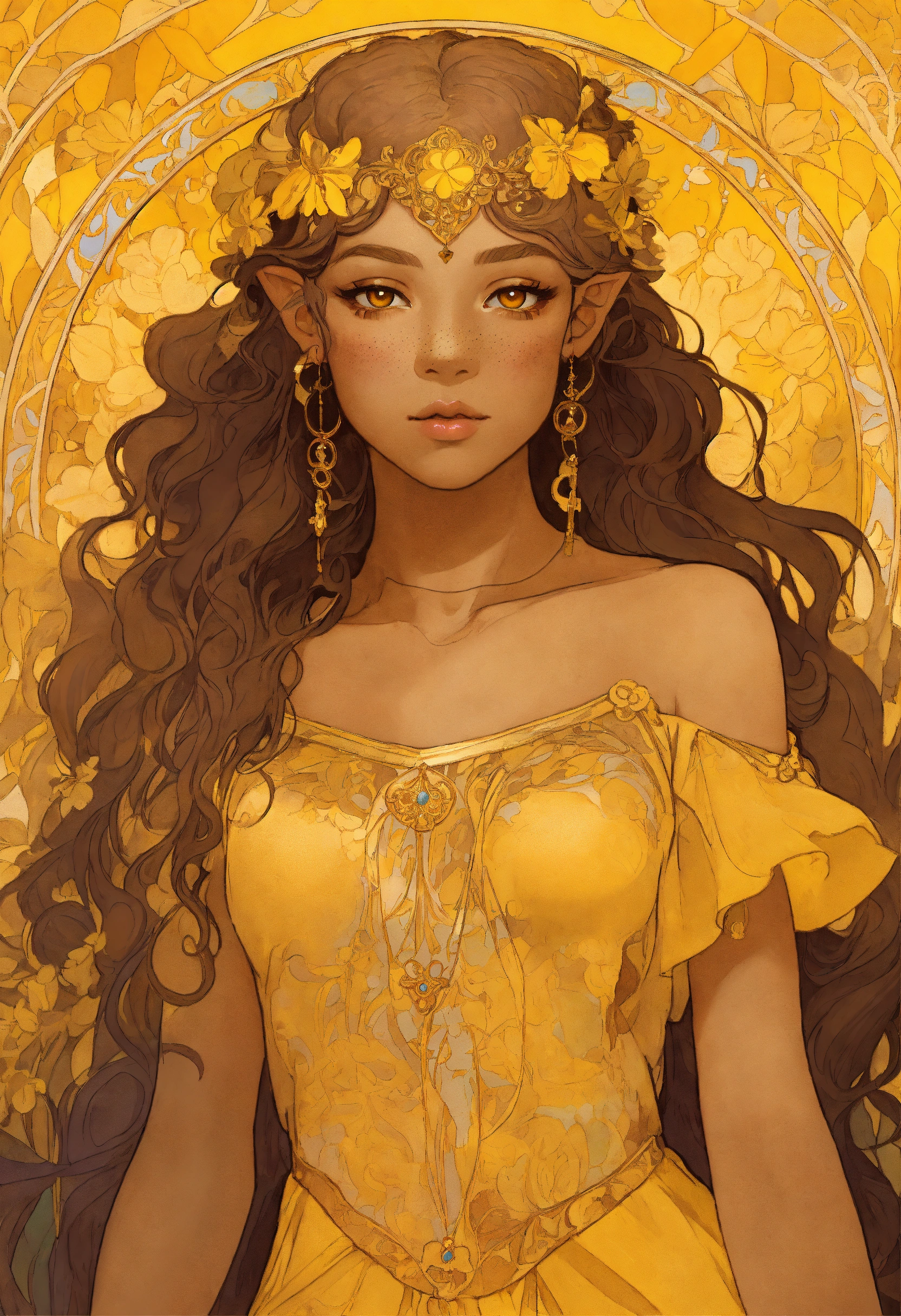 Lexica - Portrait of a young fairy elf biracial princess with tan ...