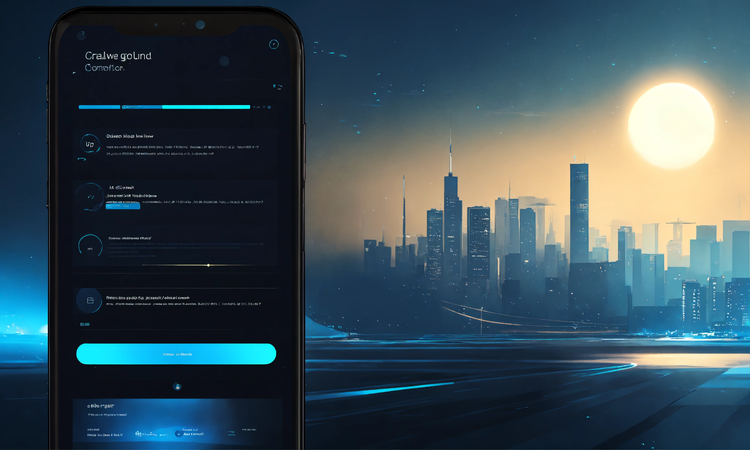 Lexica - Background blue black ux/ui