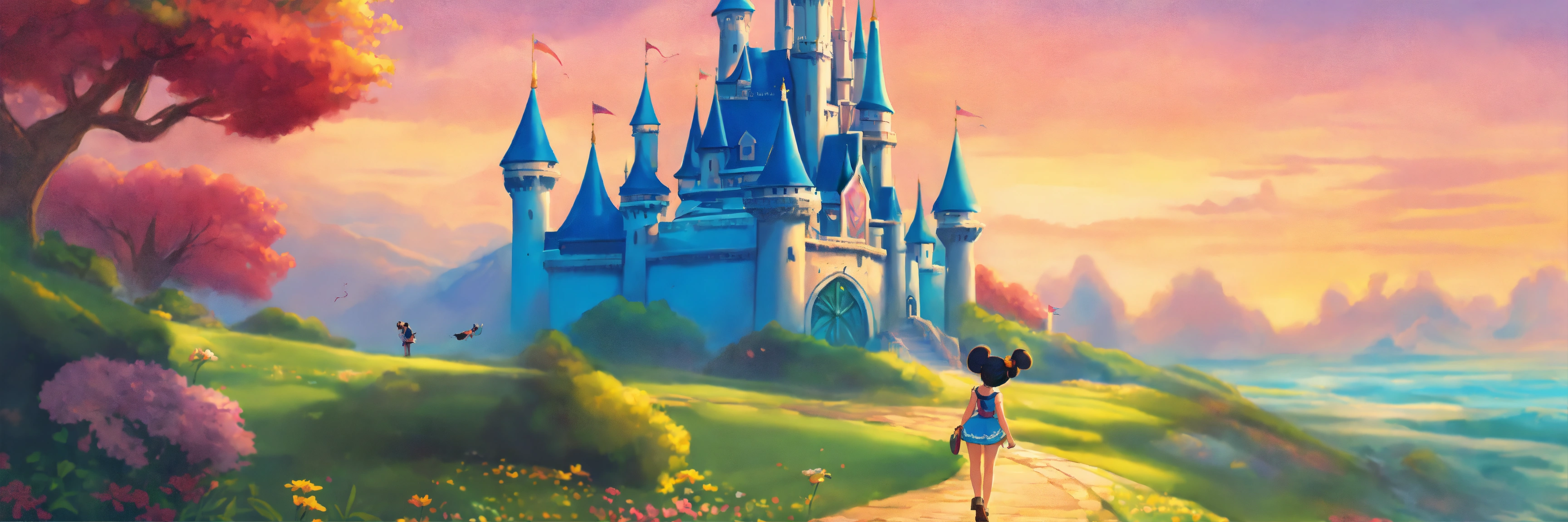 Lexica - Disney alaa eldin back ground pastel shades cartoon poster ...