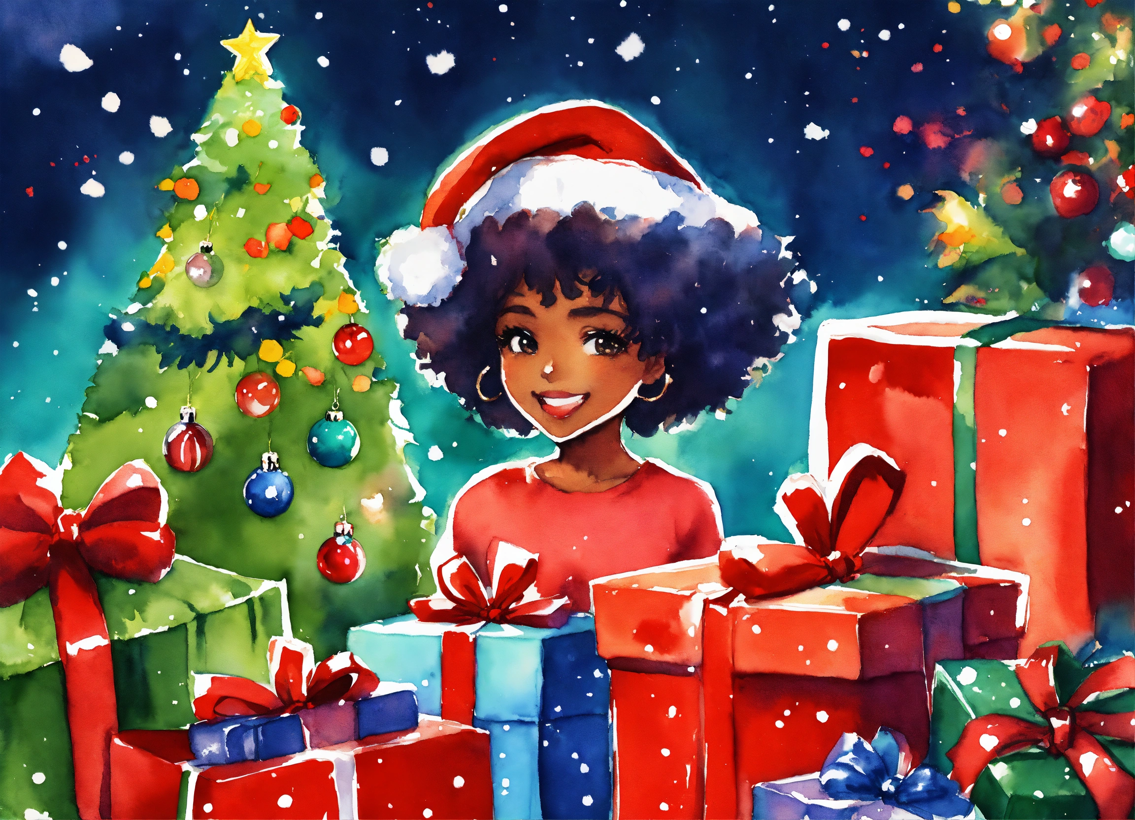 Lexica - CARTOON, ILLUSTRATION, AFRICAN AMERICAN CHRISTMAS season ...