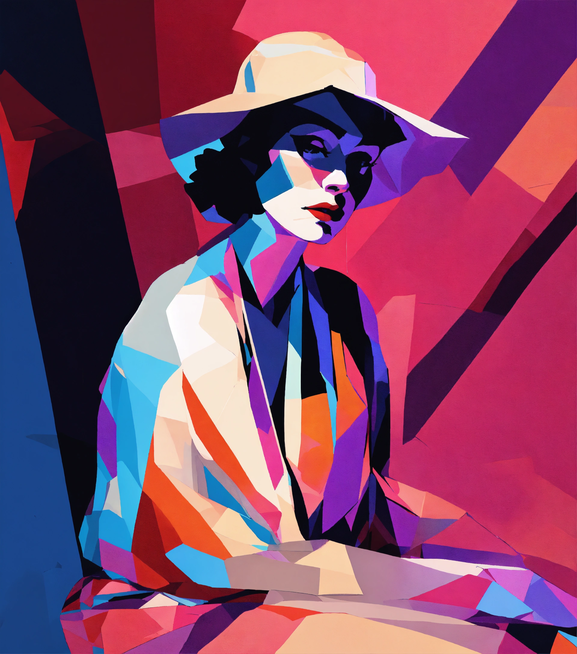 Lexica - Simplified abstract illustration of close up portrait of Life ...