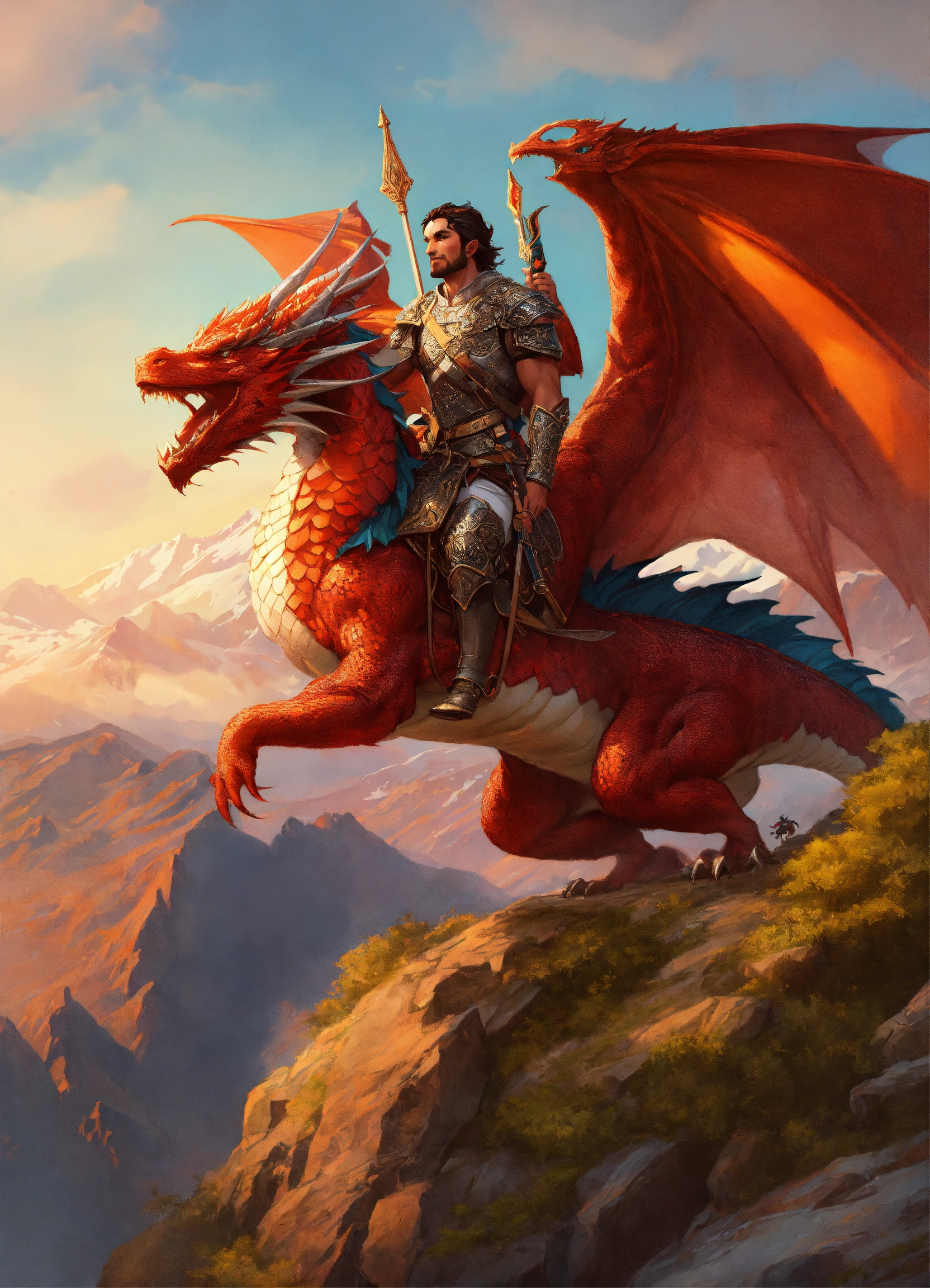 Lexica - A large Turkish Dragon with lightly armored Persian elf ...