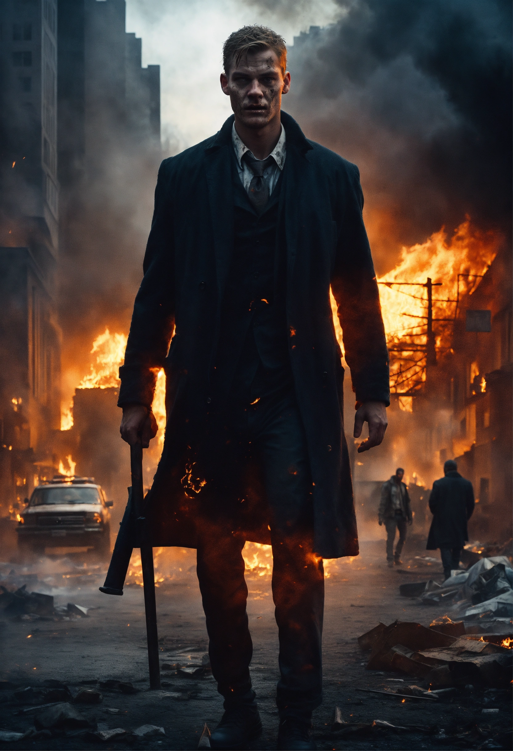 Lexica - Beautiful tall man, kinnaman, apocalypse, dark, city, white ...