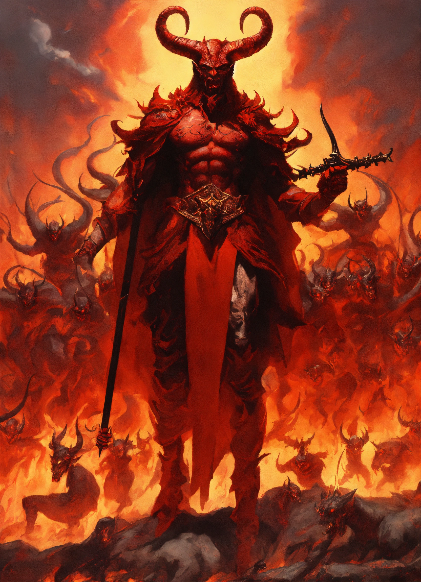 Lexica - The Satan, leading an army of demons to war.