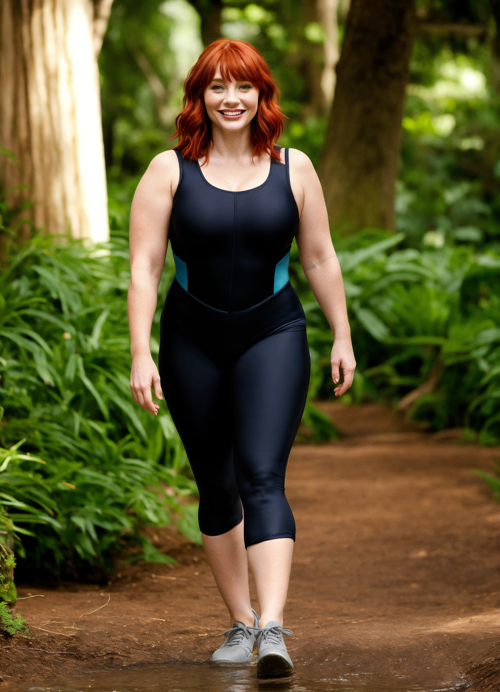 Lexica - Bryce dallas howard in a leotard swimsuit, red hair, movie set ...