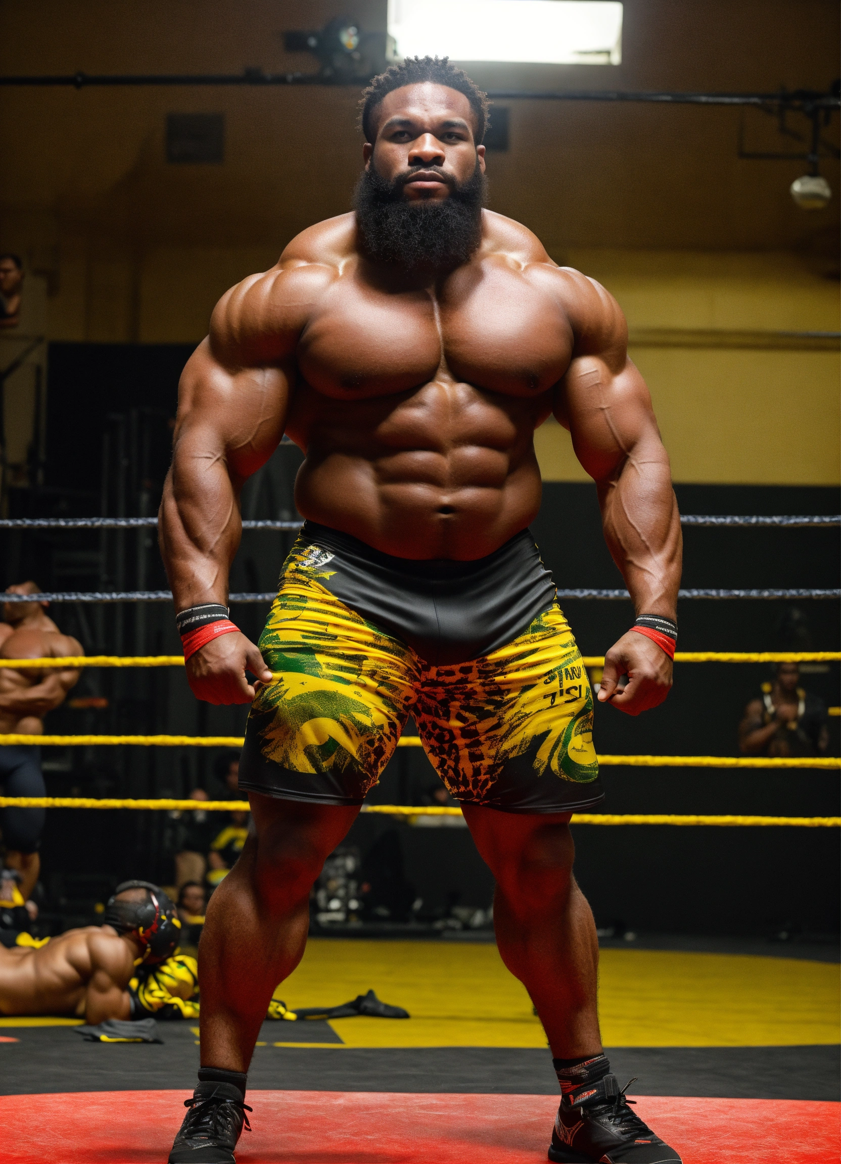 Lexica - 30-year-old wrestler with big muscles, bodybuilder, Jamaican, big