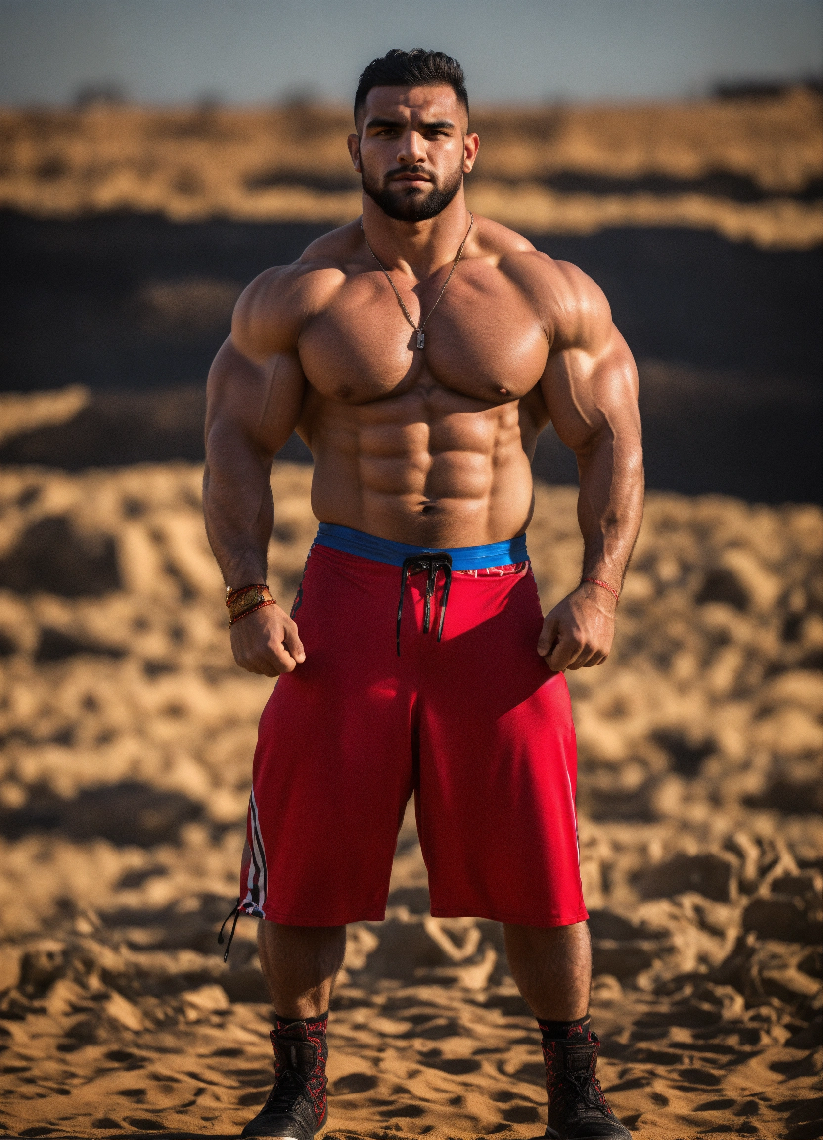 Lexica - 30-year-old wrestler with big muscles, bodybuilder, arab, big