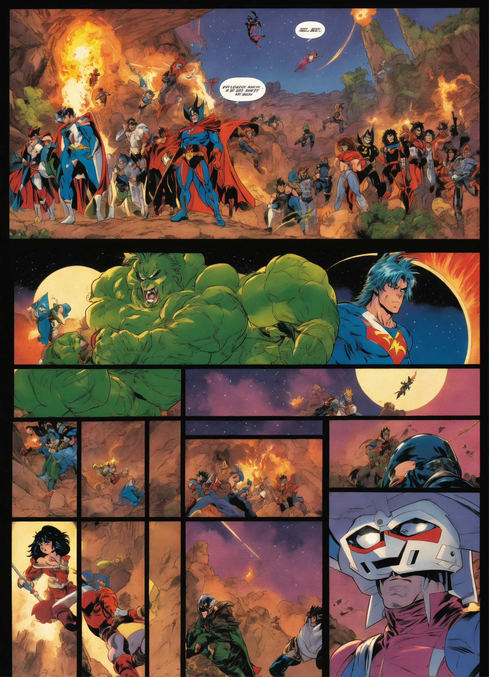 Lexica - 80s anime mexican comic heros villains comic cover and panels