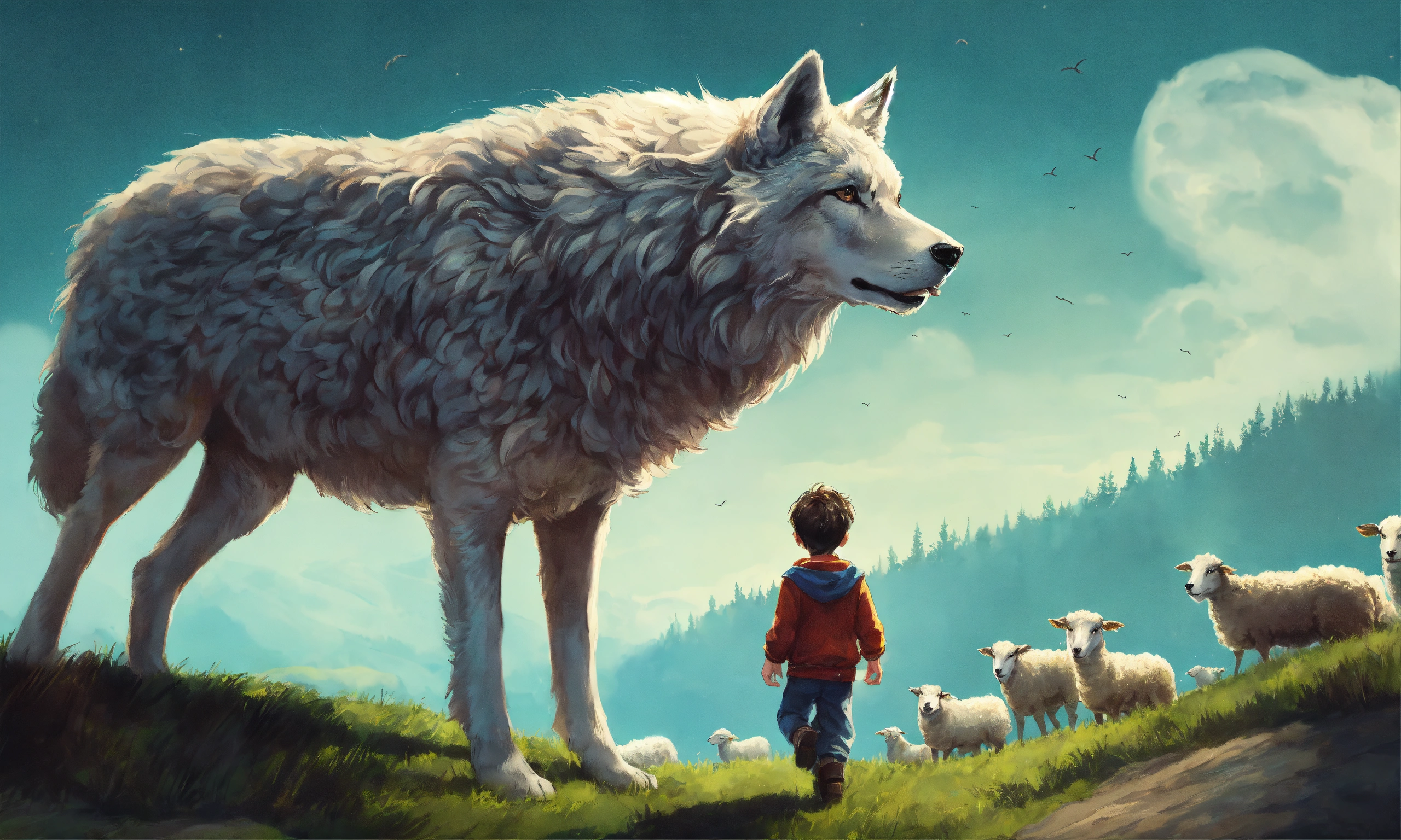 Lexica - Very high detailed 2d illustration closeup of boy watching ...