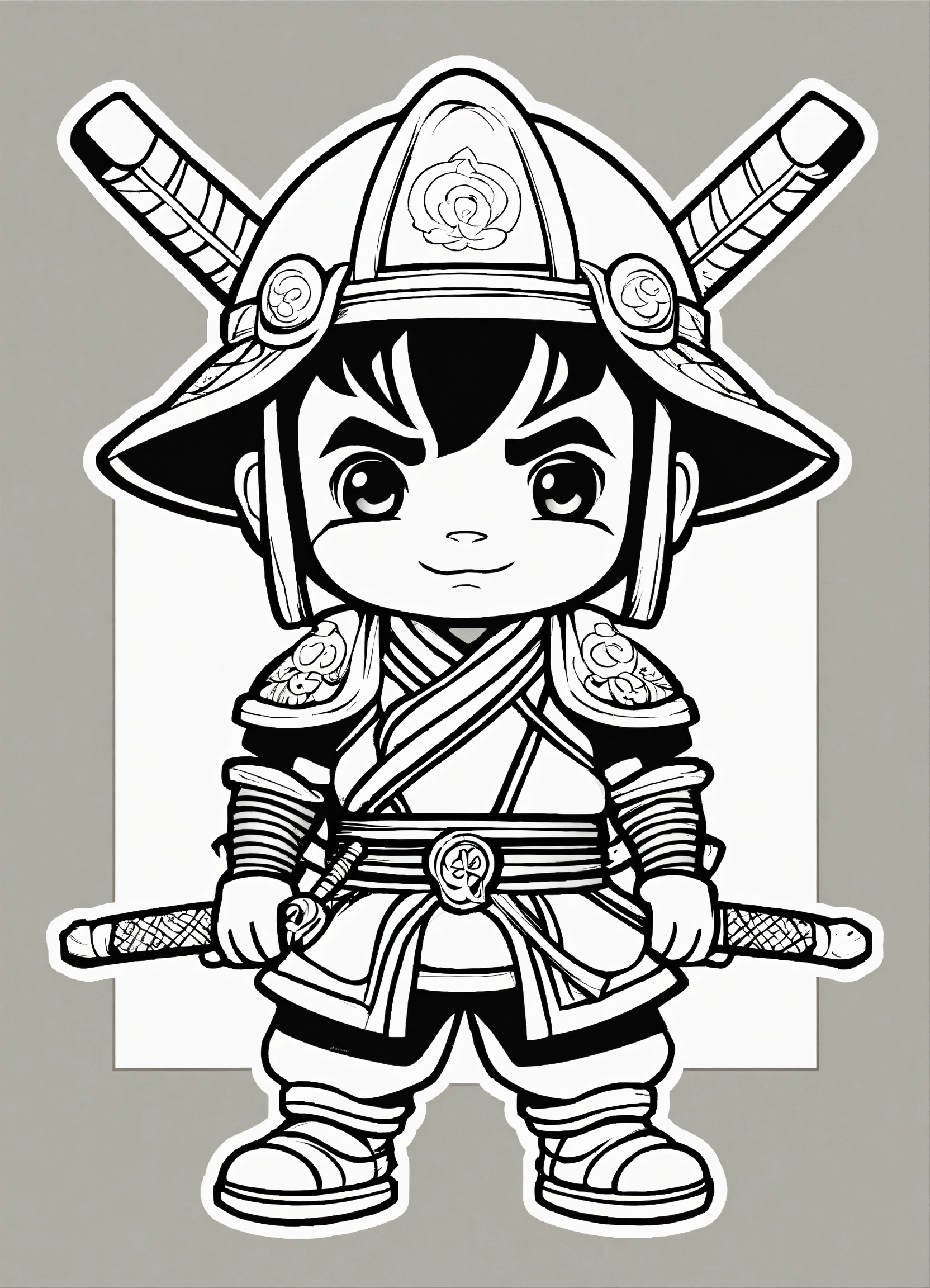 Lexica - Generate a cute LITTLE SAMURAI illustration, resolution ...