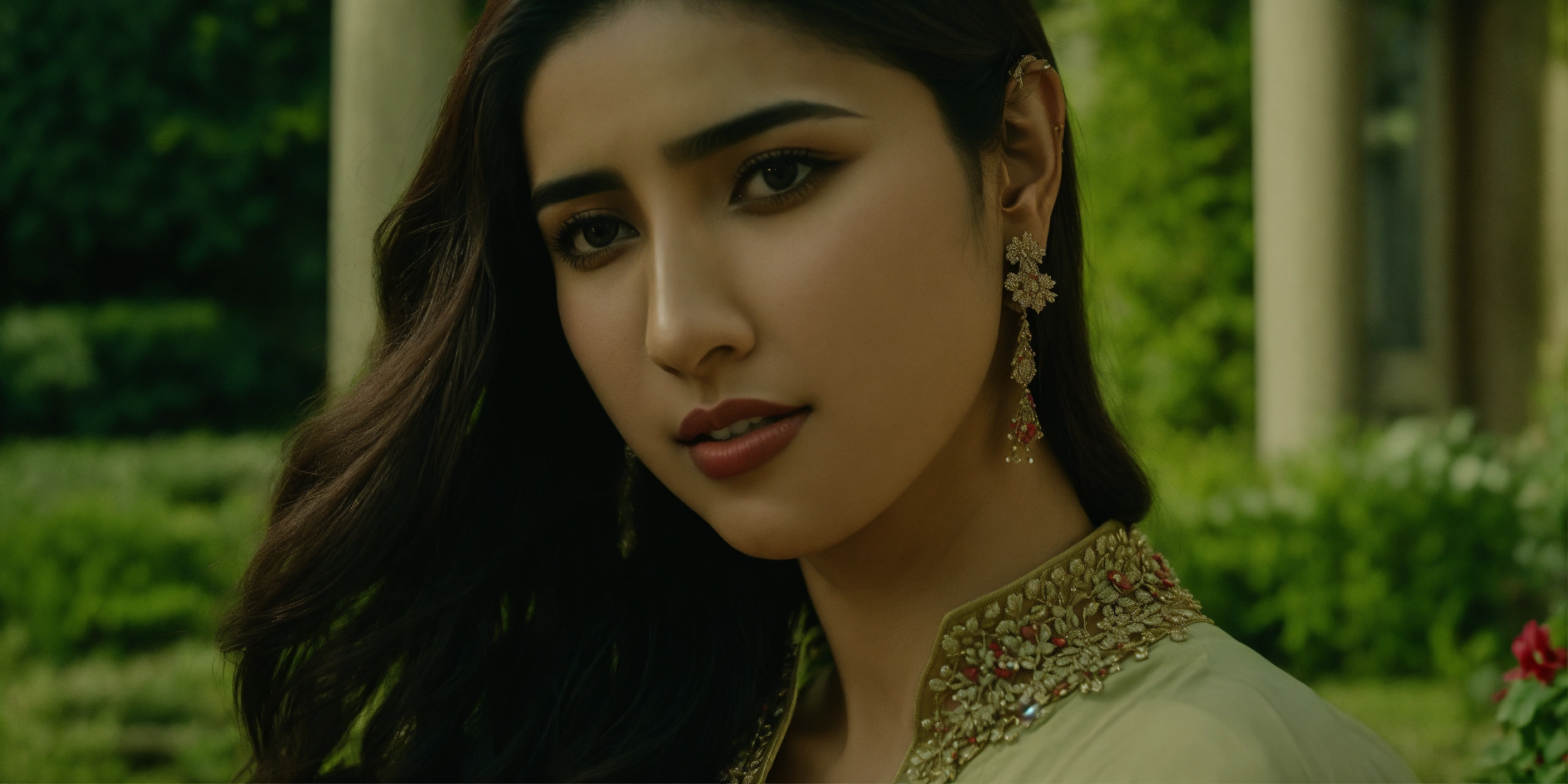 Lexica - Movie still of a mahira khan in kameez adjusting her hair ...