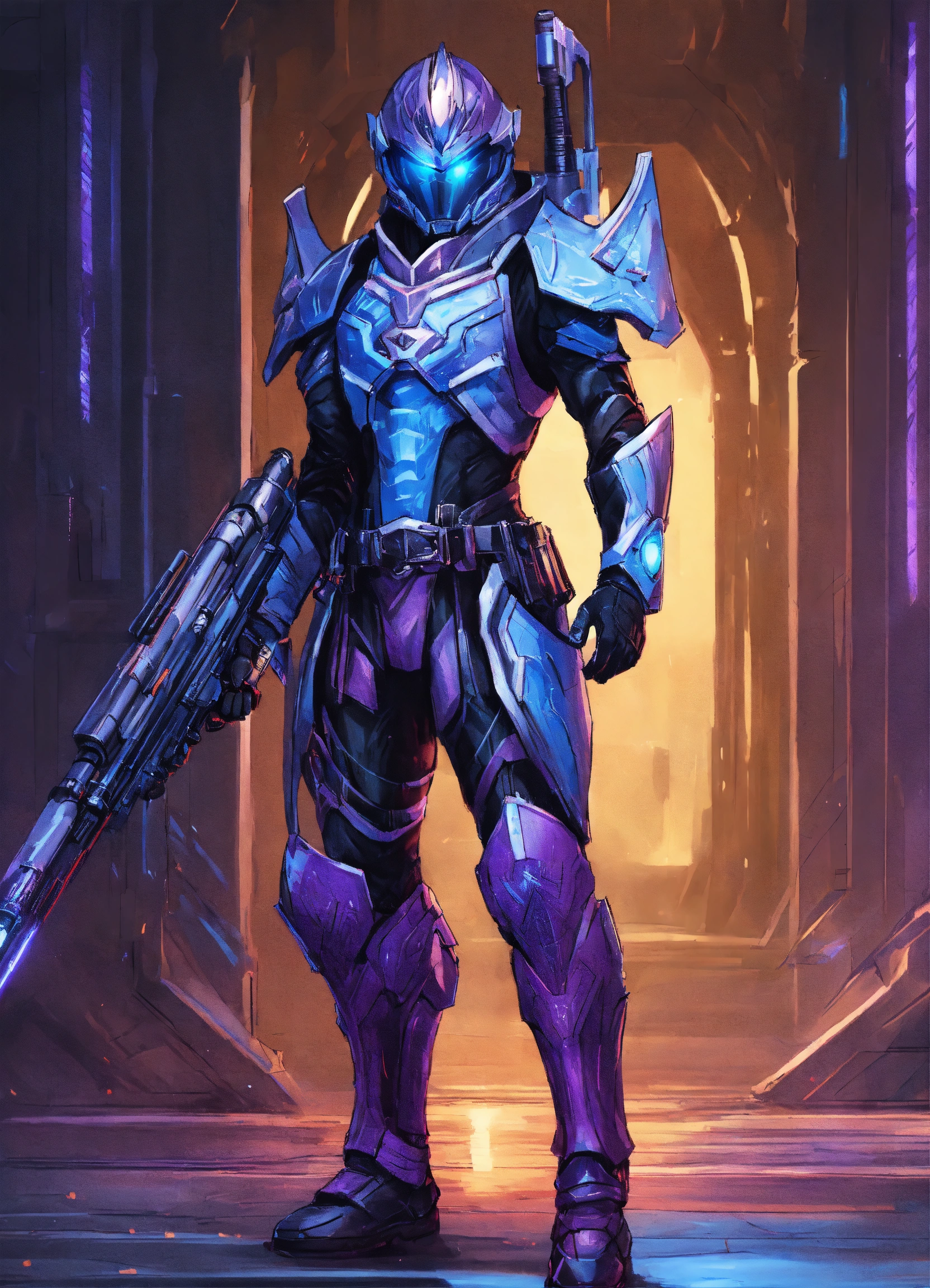 Lexica - Drawing of the full body of a high elf sci fi soldier wearing ...