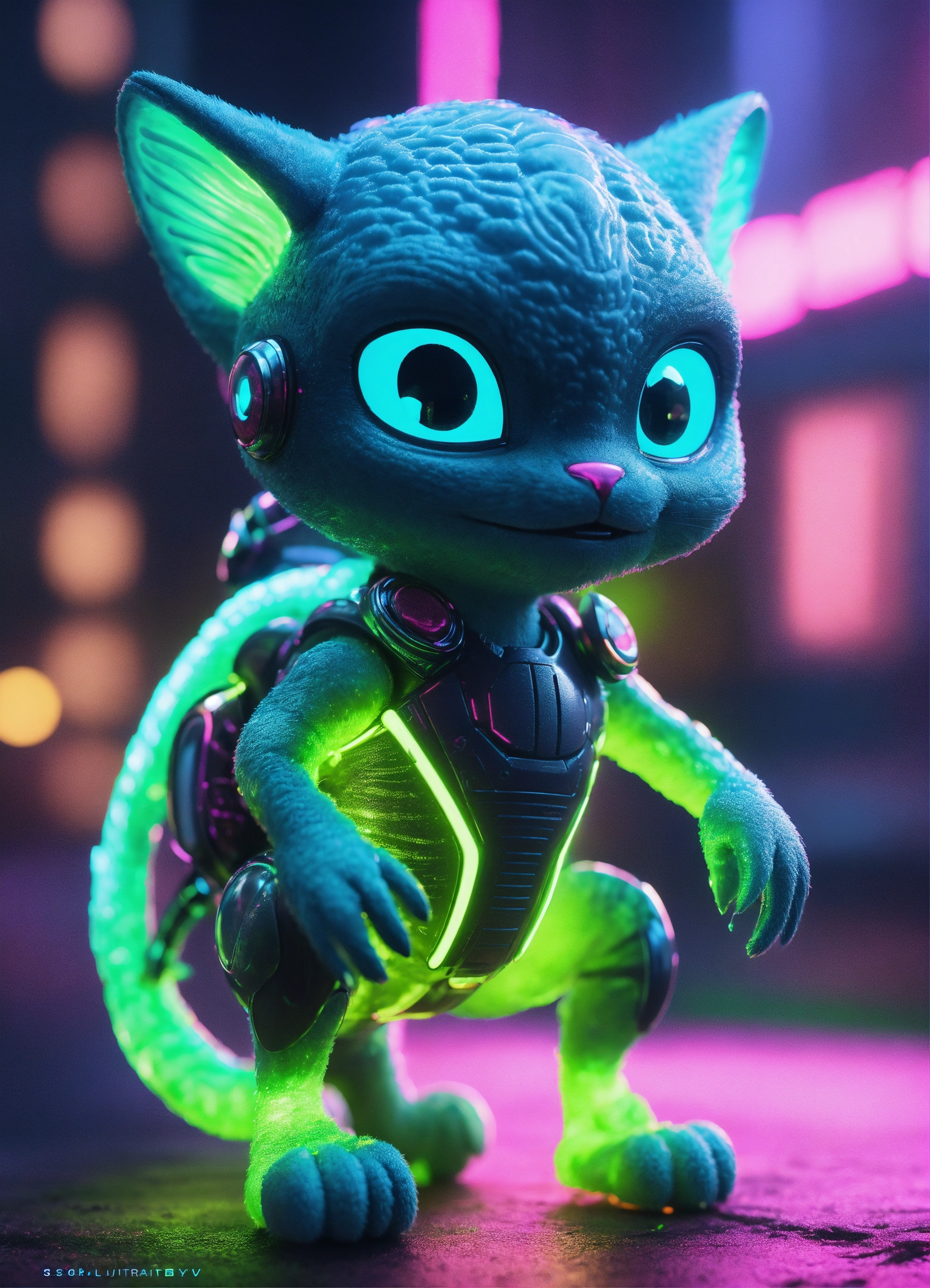 Lexica - Gelly cute adorable alien monster, full-body, neon glow colors ...
